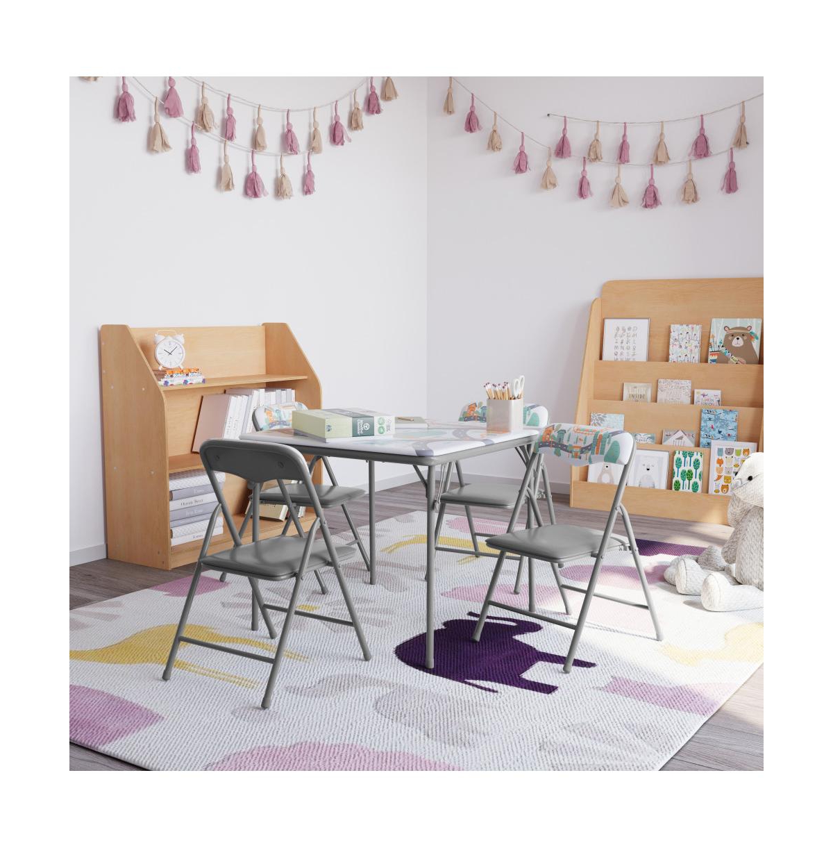 Click here for Emma+Oliver Kids 5 Piece Folding Table And Chair S... prices