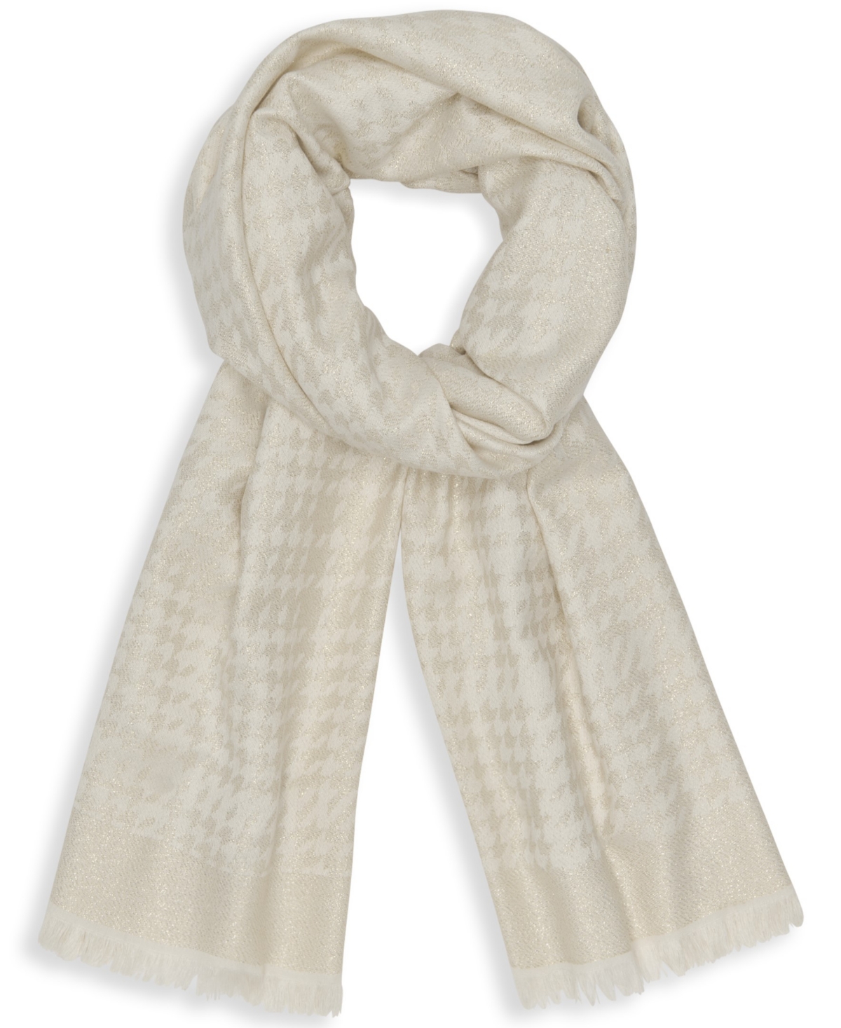Click here for Calvin Klein Womens Tweed Pattern Lurex Wrap - Egg... prices