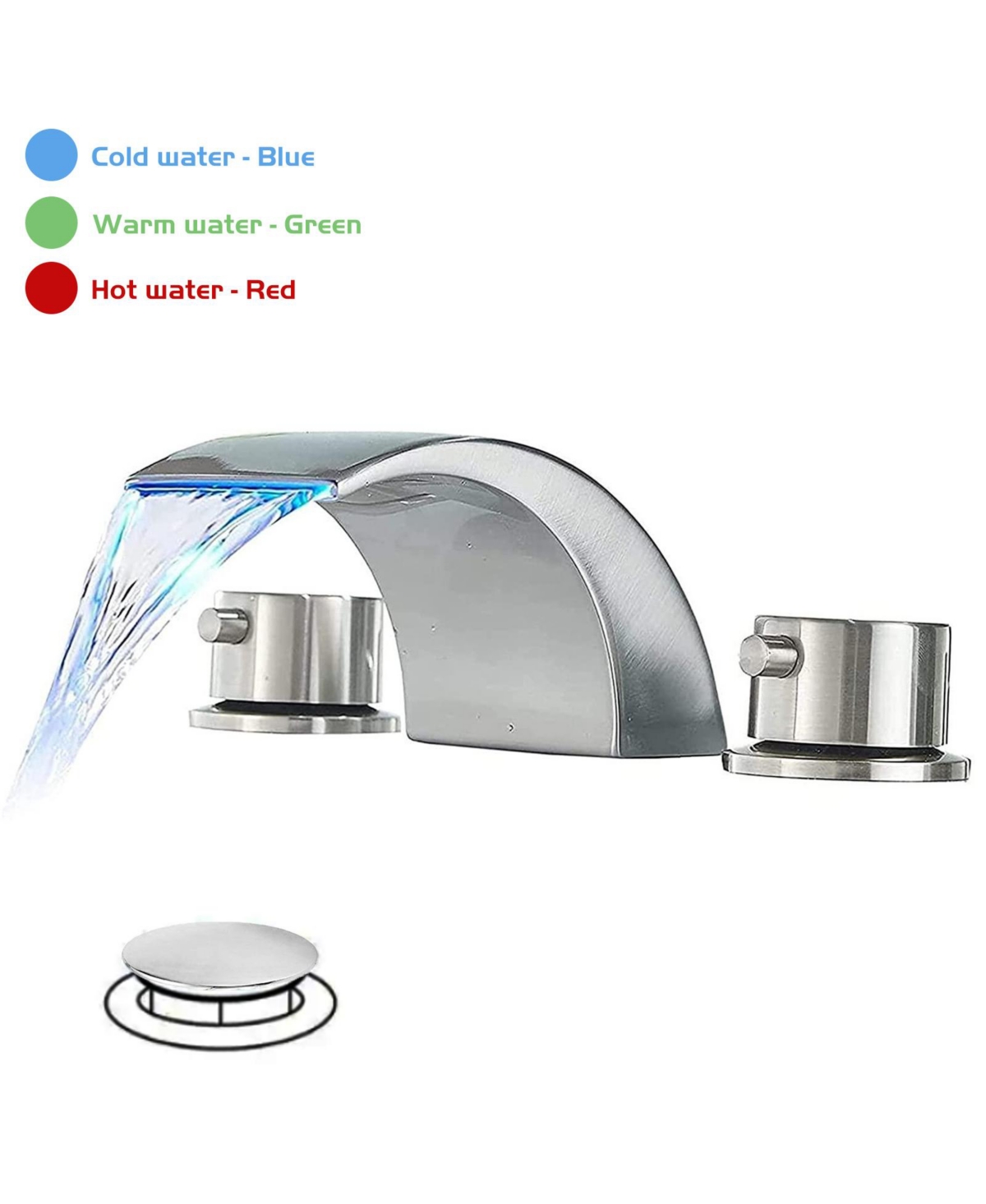 Click here for 8 in. Widespread 2-Handle Bathroom Faucet With Led... prices