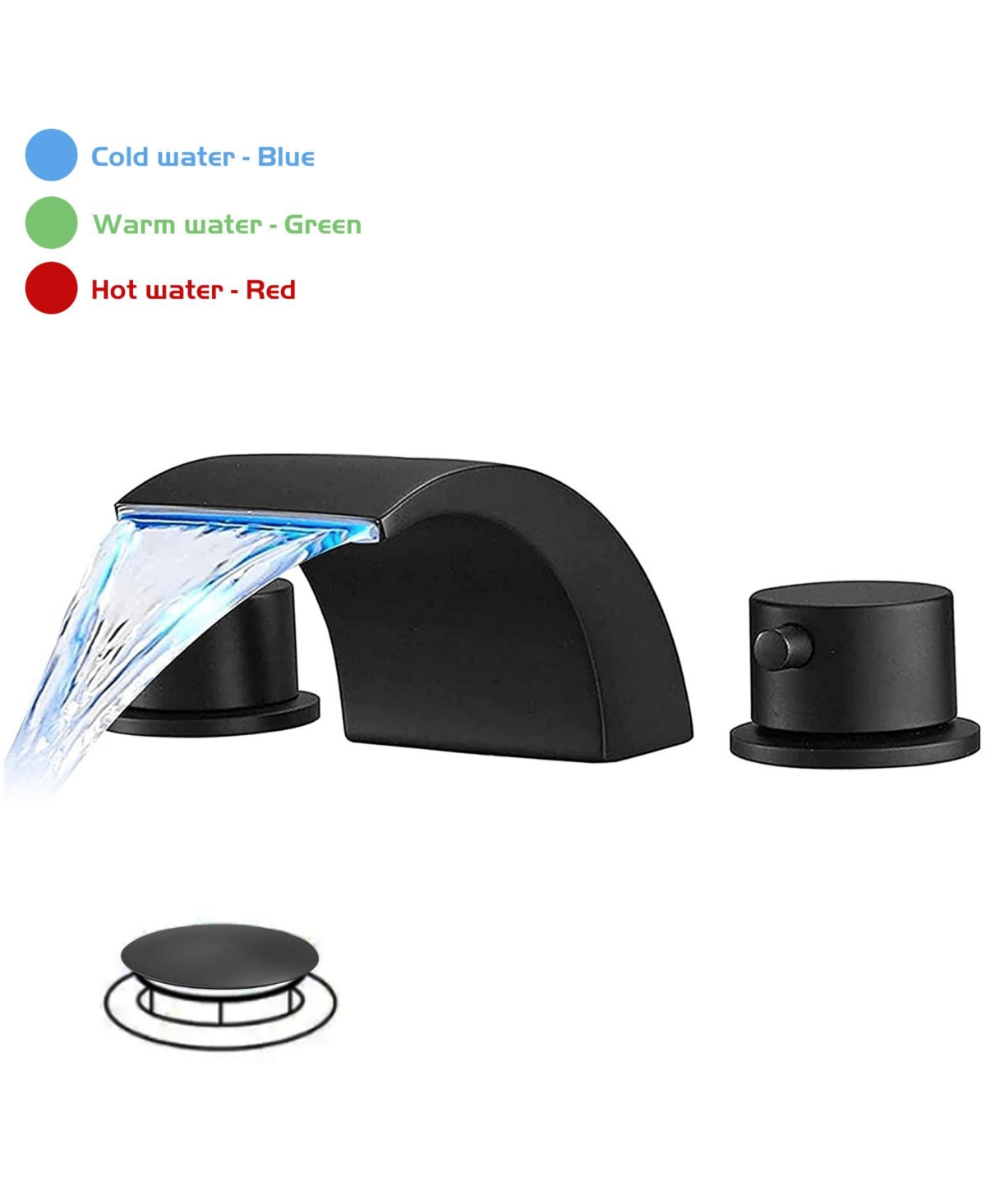 Click here for 8 in. Widespread 2-Handle Bathroom Faucet With Led... prices