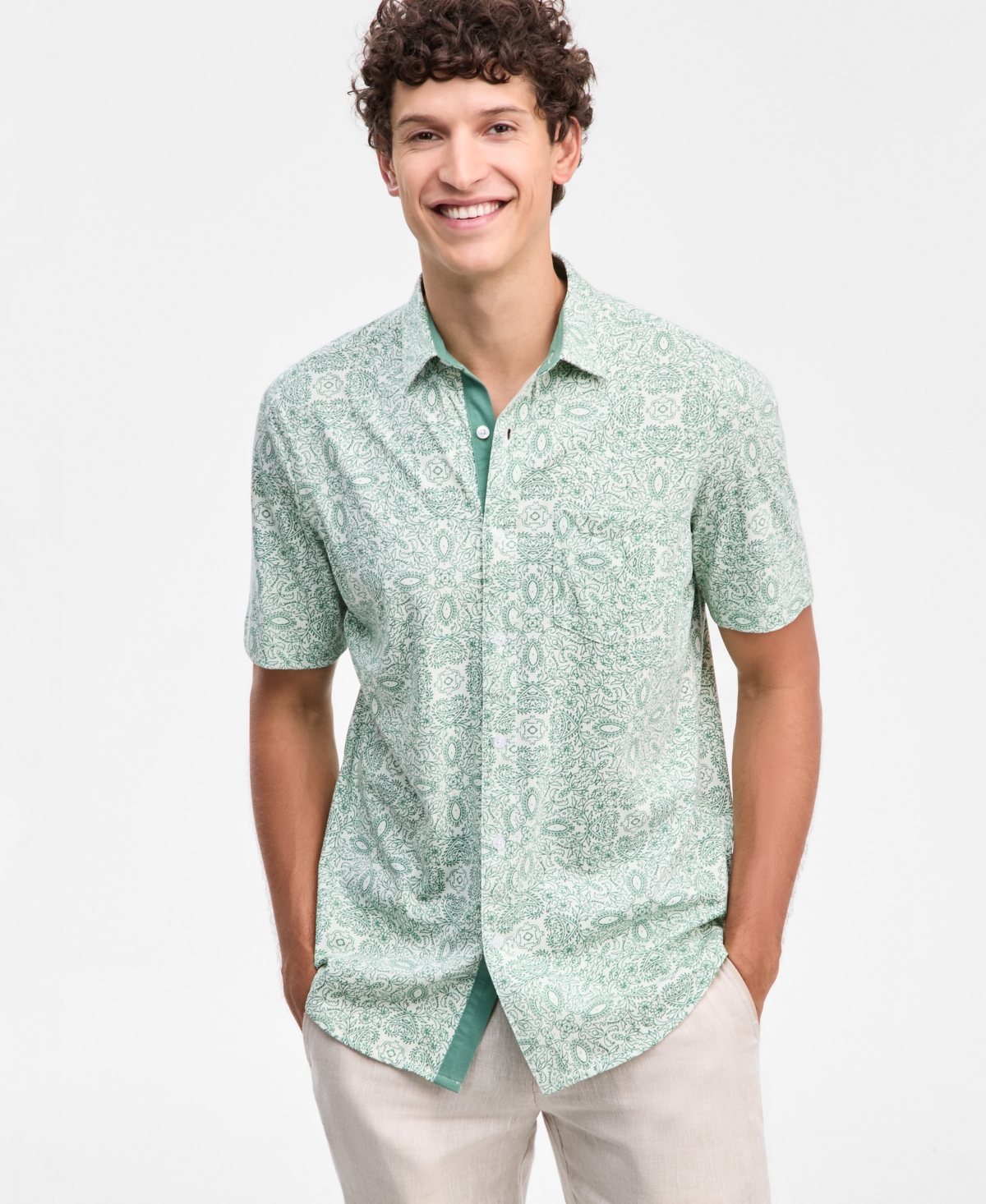 Click here for Club Room Mens Pima Cotton Medal Print Short-Sleev... prices