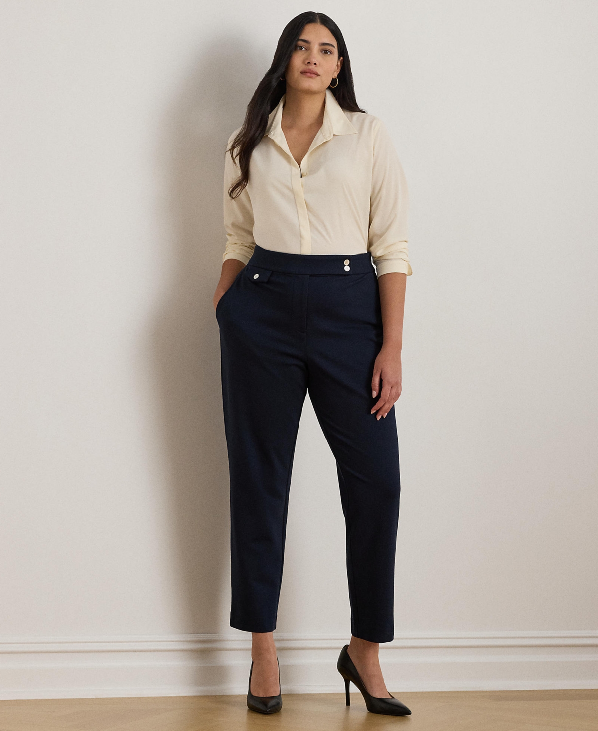 Click here for Lauren Ralph Lauren Plus Size High Rise Ponte Ankl... prices