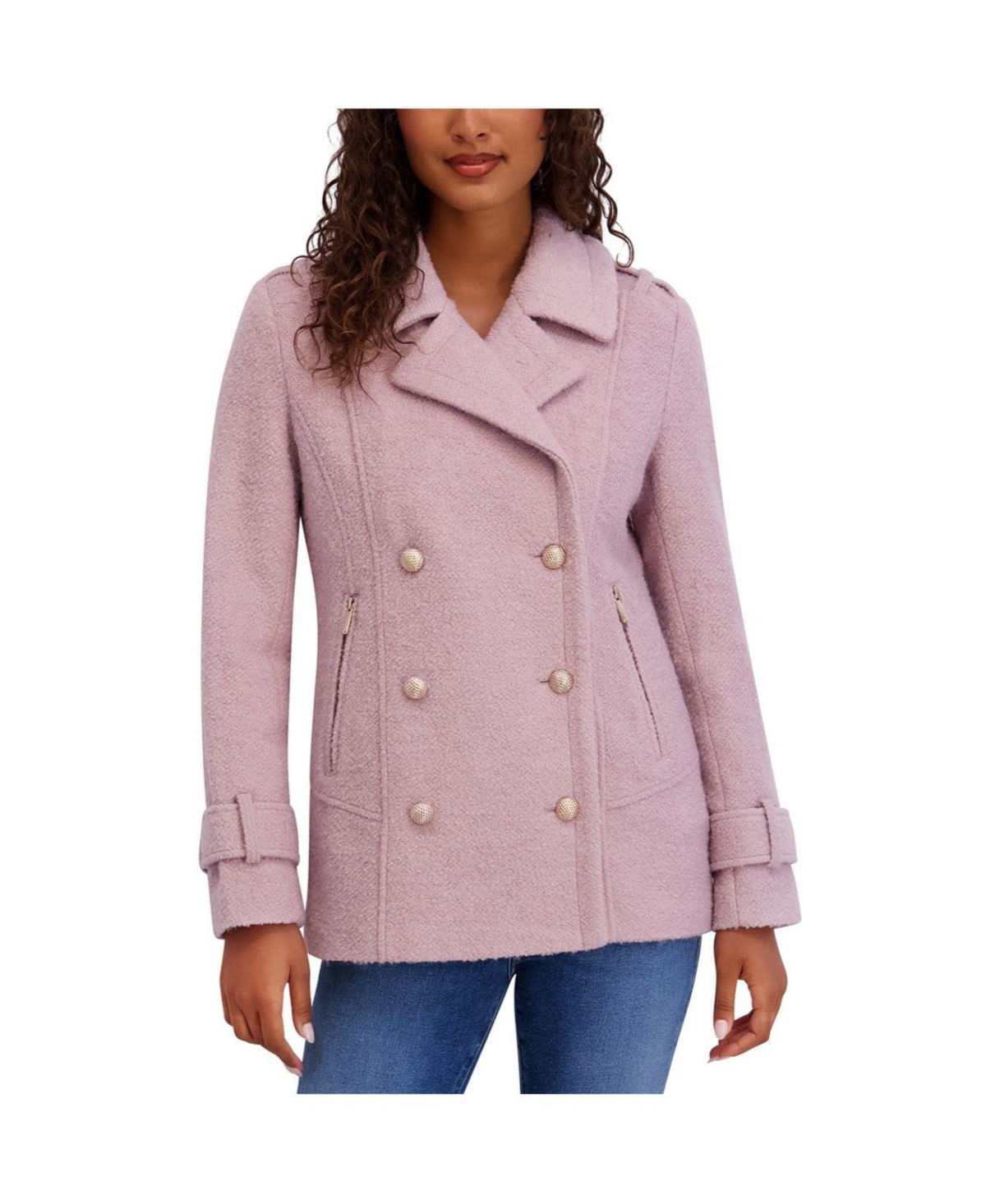 Click here for Kensie Womens Boucle Peacoat with Gold Accents - R... prices