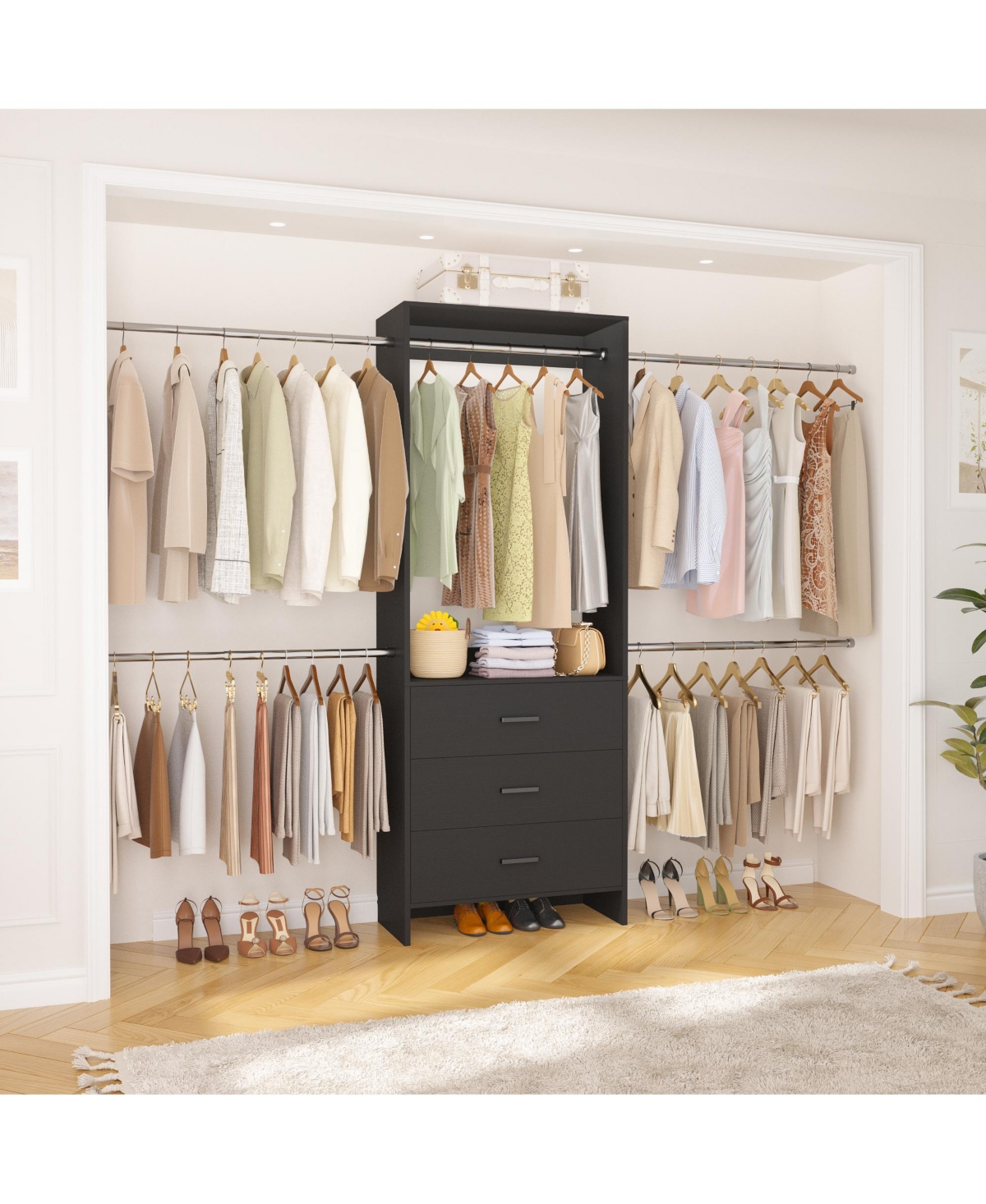 Click here for 2-8 Ft Adjustable Closet System with 3 Wood Drawer... prices