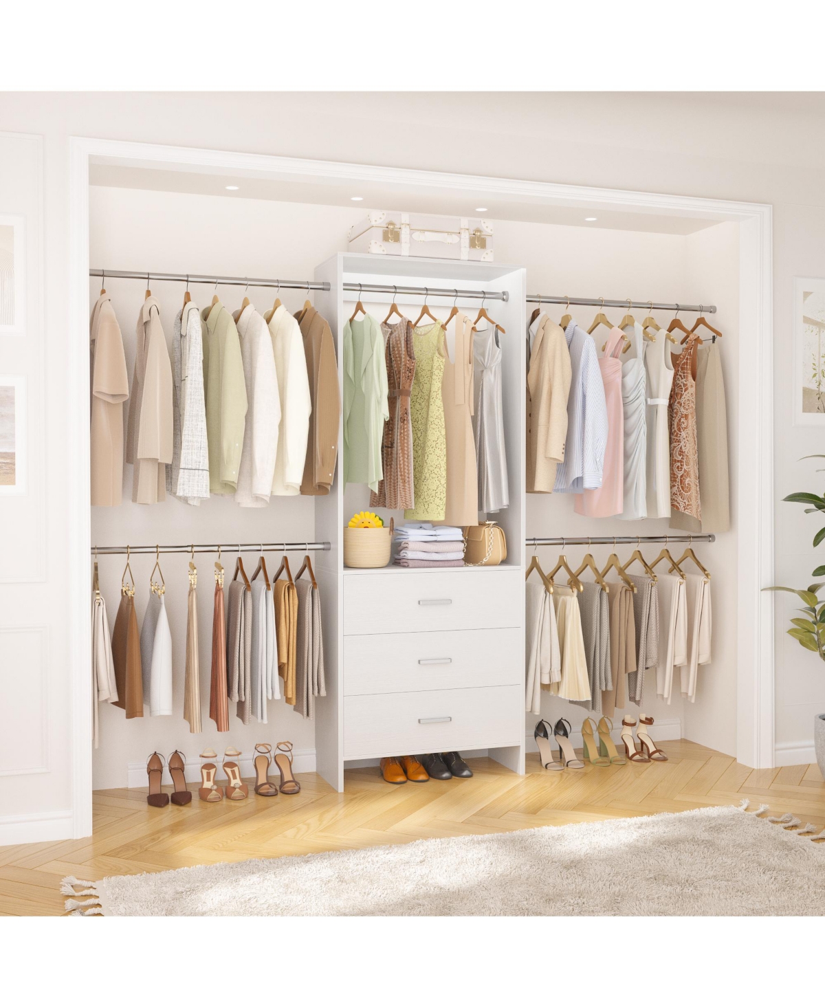 Click here for 2-8 Ft Adjustable Closet System with 3 Wood Drawer... prices
