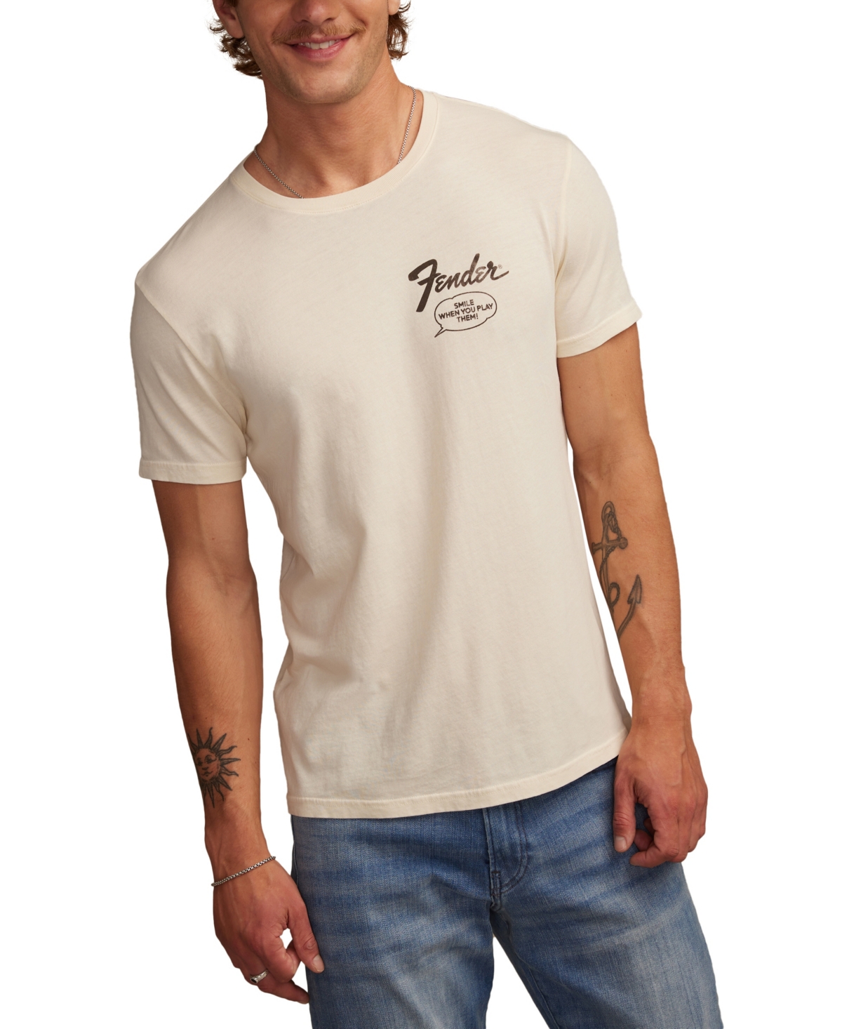 Click here for Lucky Brand Mens Crewneck Fender Western T-Shirt -... prices