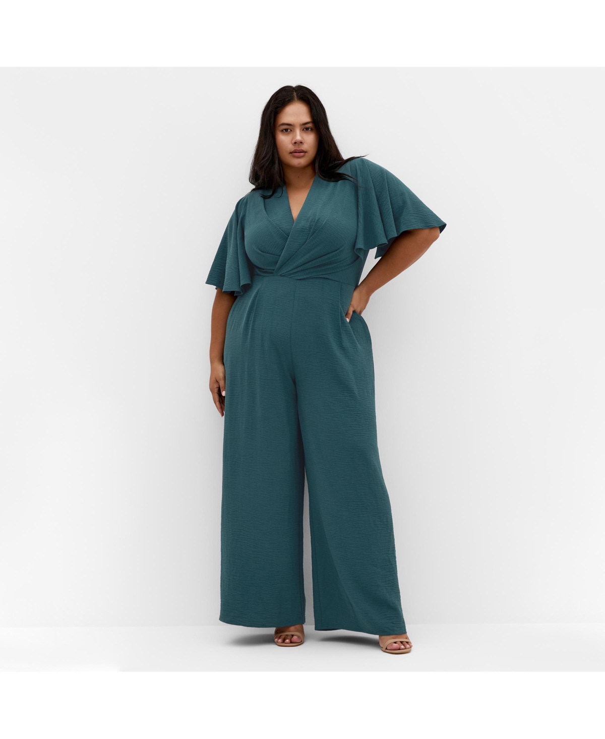 Click here for City Chic Womens Plus Size Braelynn Jumpsuit - Eme... prices