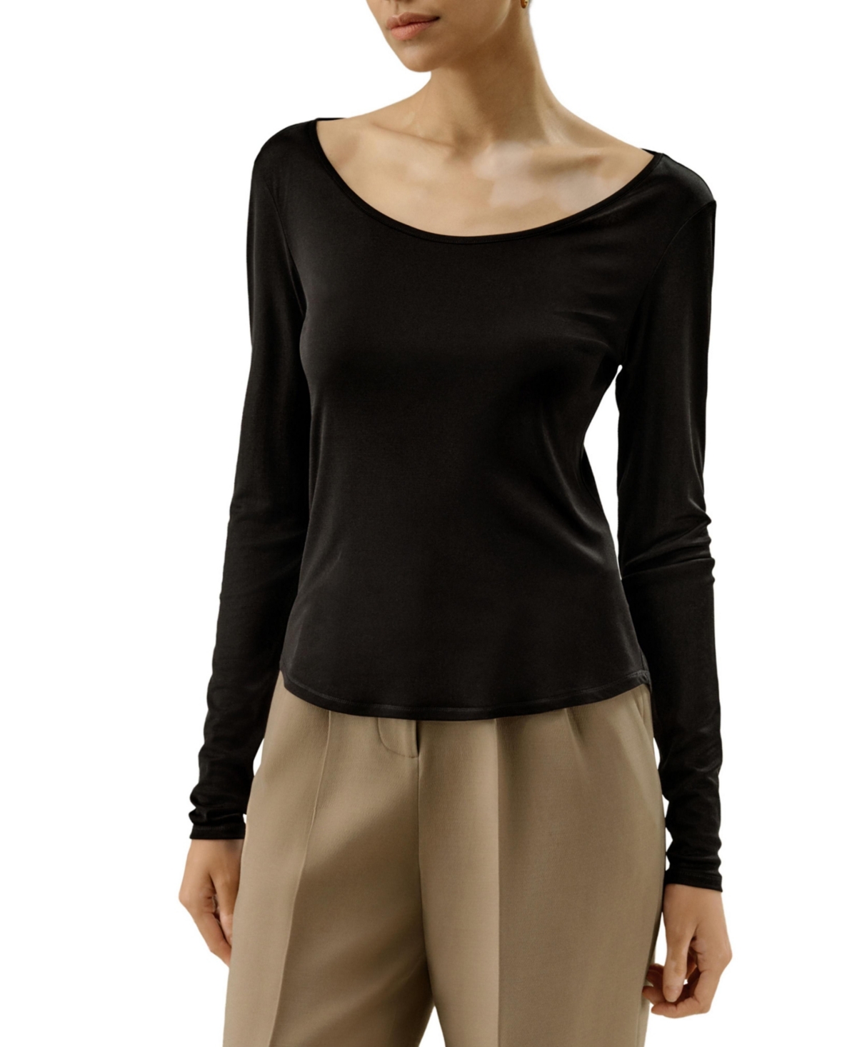 Click here for Lilysilk Womens Scoop-Neck Pure Silk Slim Fit Top... prices