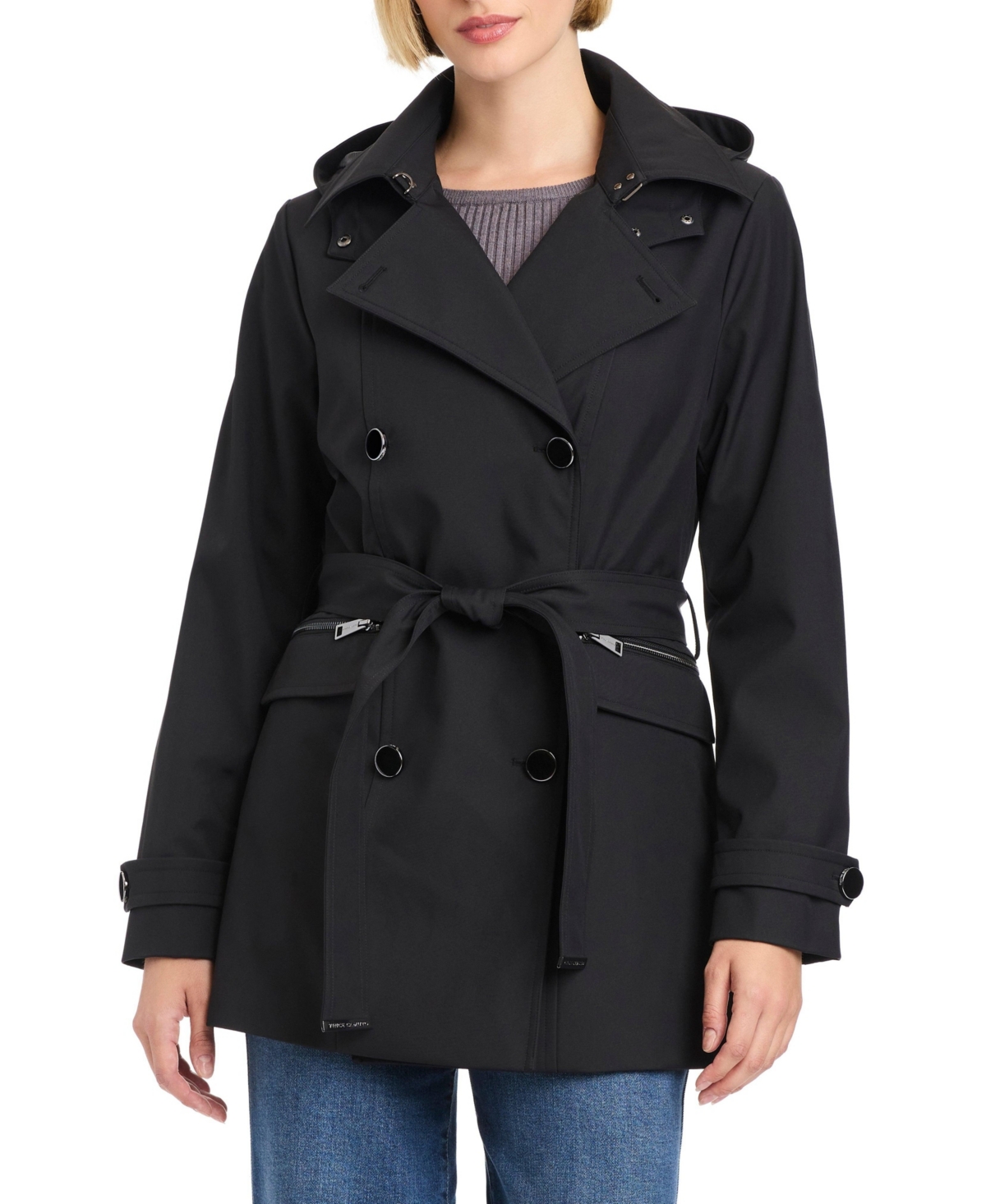 Click here for Vince Camuto Womens Double-Breasted Belted Trench... prices