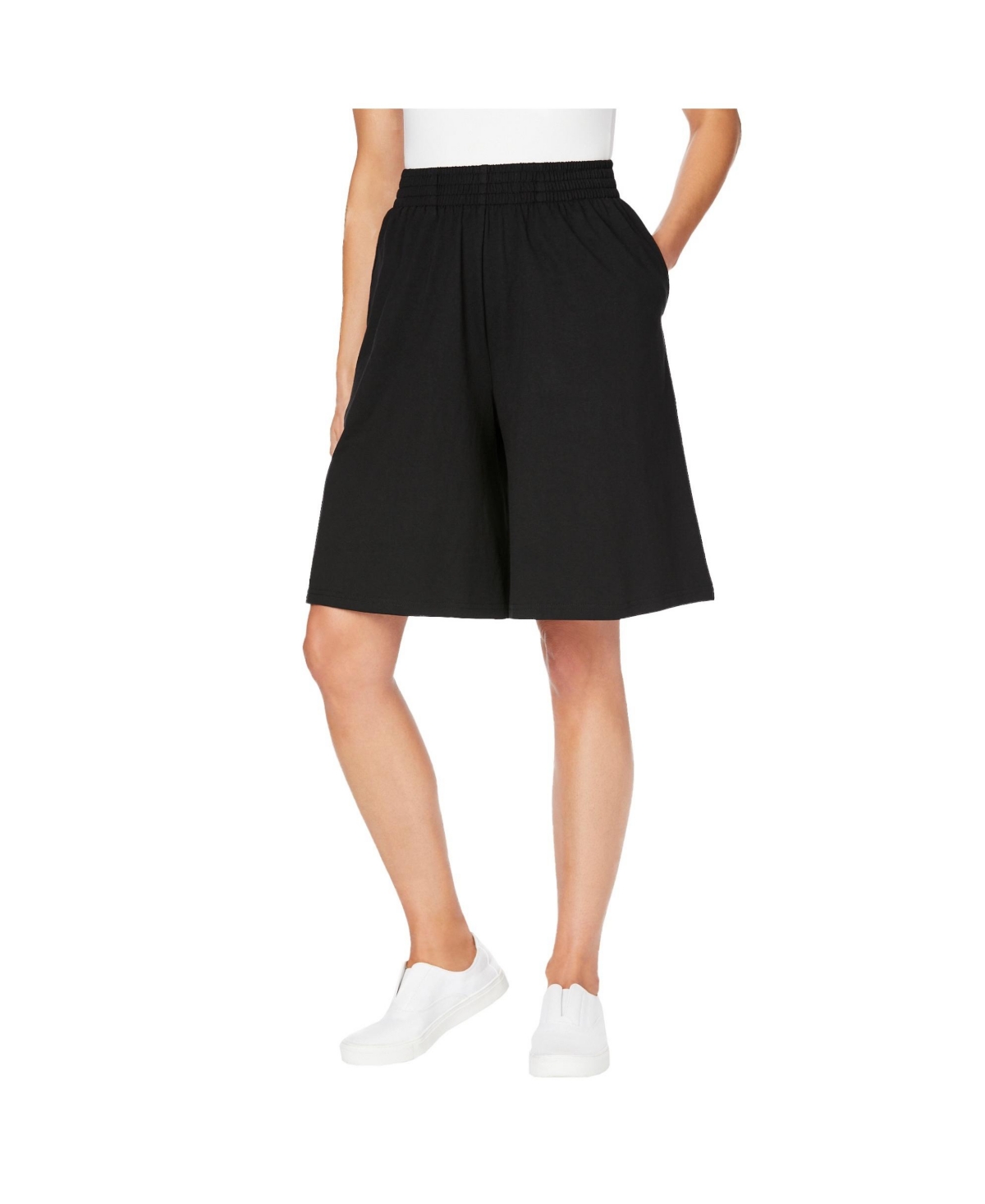 Click here for Woman Within Plus Size Within Split Skirt - Black prices