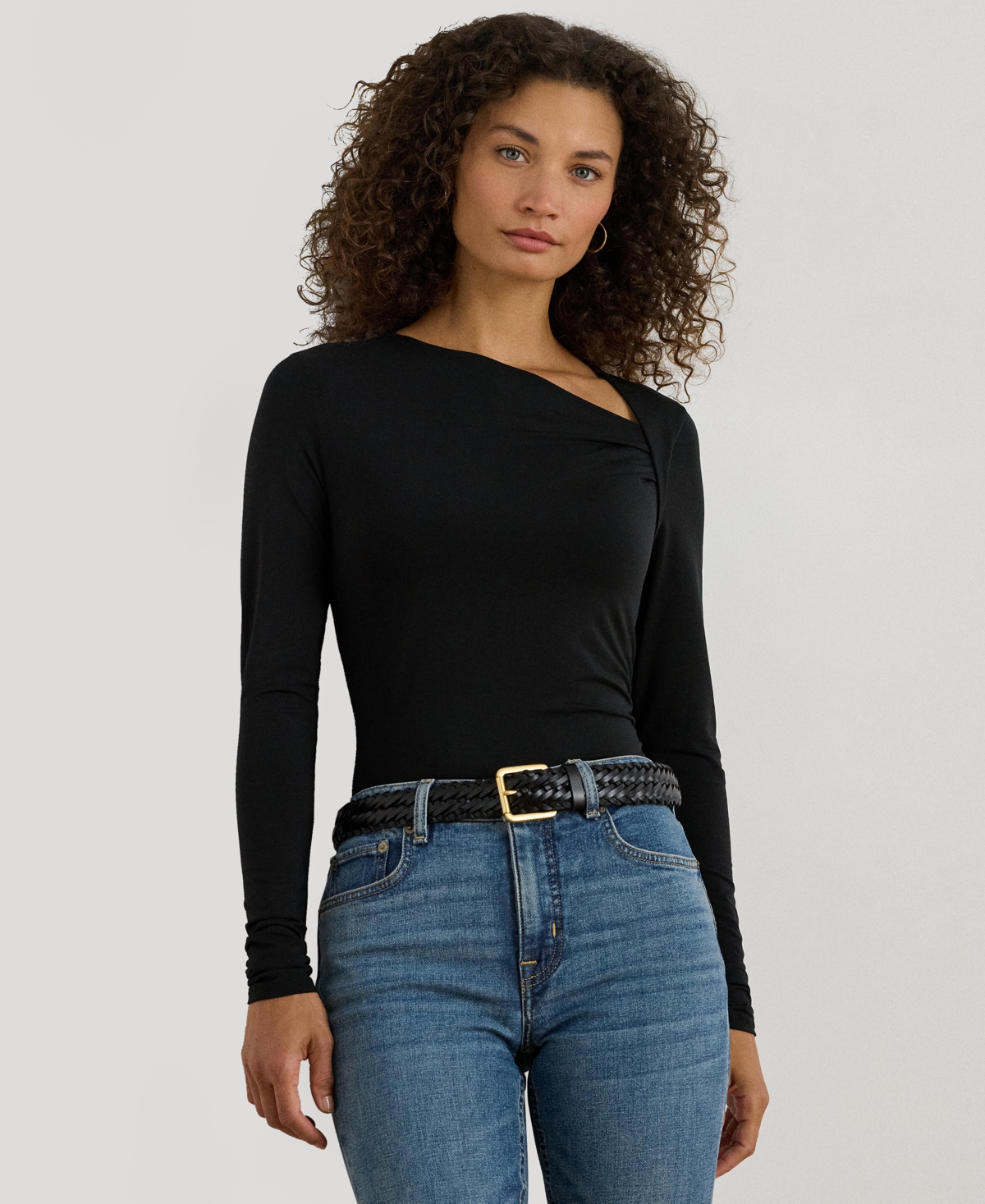Click here for Lauren Ralph Lauren Womens Stretch Jersey Asymmetr... prices