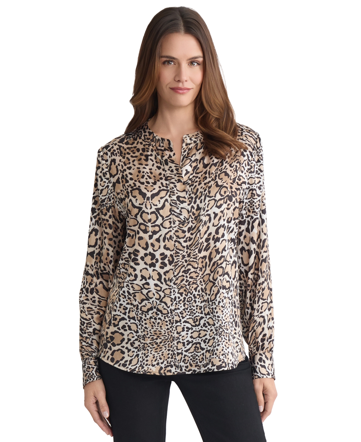 Click here for Jones New York Womens V-Neck Long Sleeve Popover T... prices