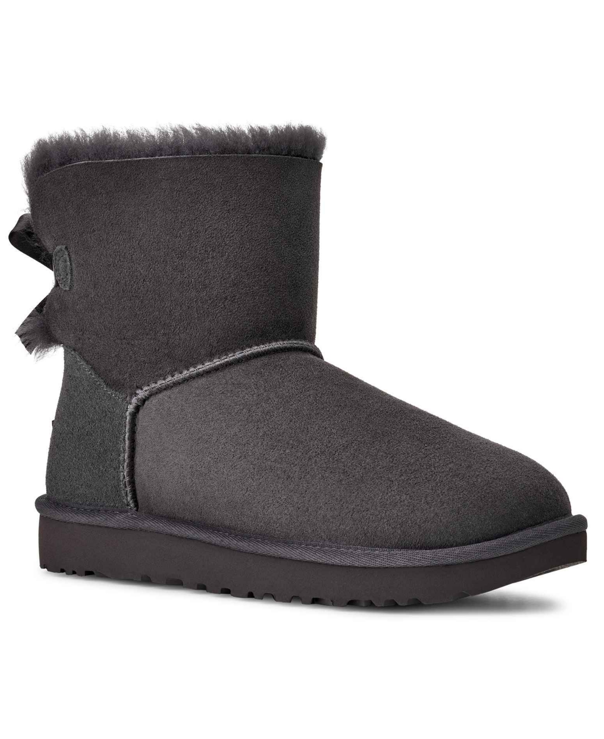 Ugg Womens Mini Bailey Bow Ii Slip On Boots - Obsidian