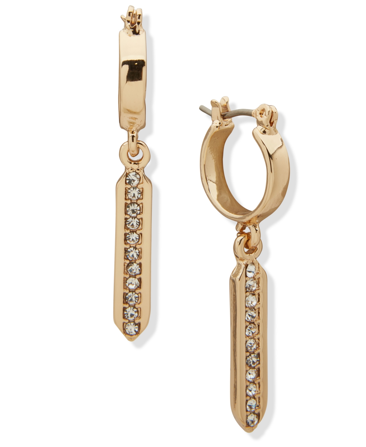 Click here for Karl Lagerfeld Paris Glass Stone Pave Bar Drop Ear... prices