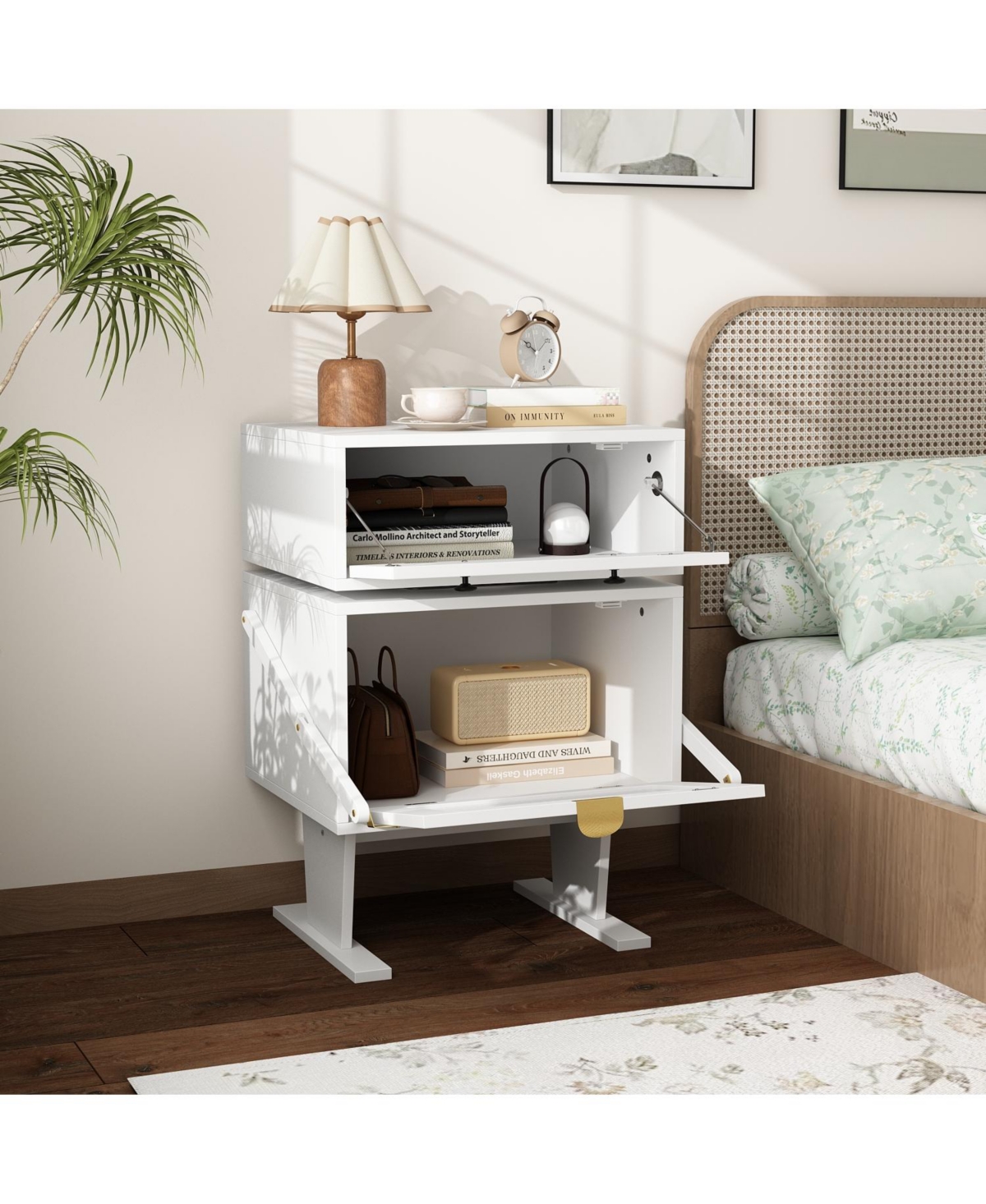 Click here for Bedside Table with Glass Door  Side Table with Rot... prices