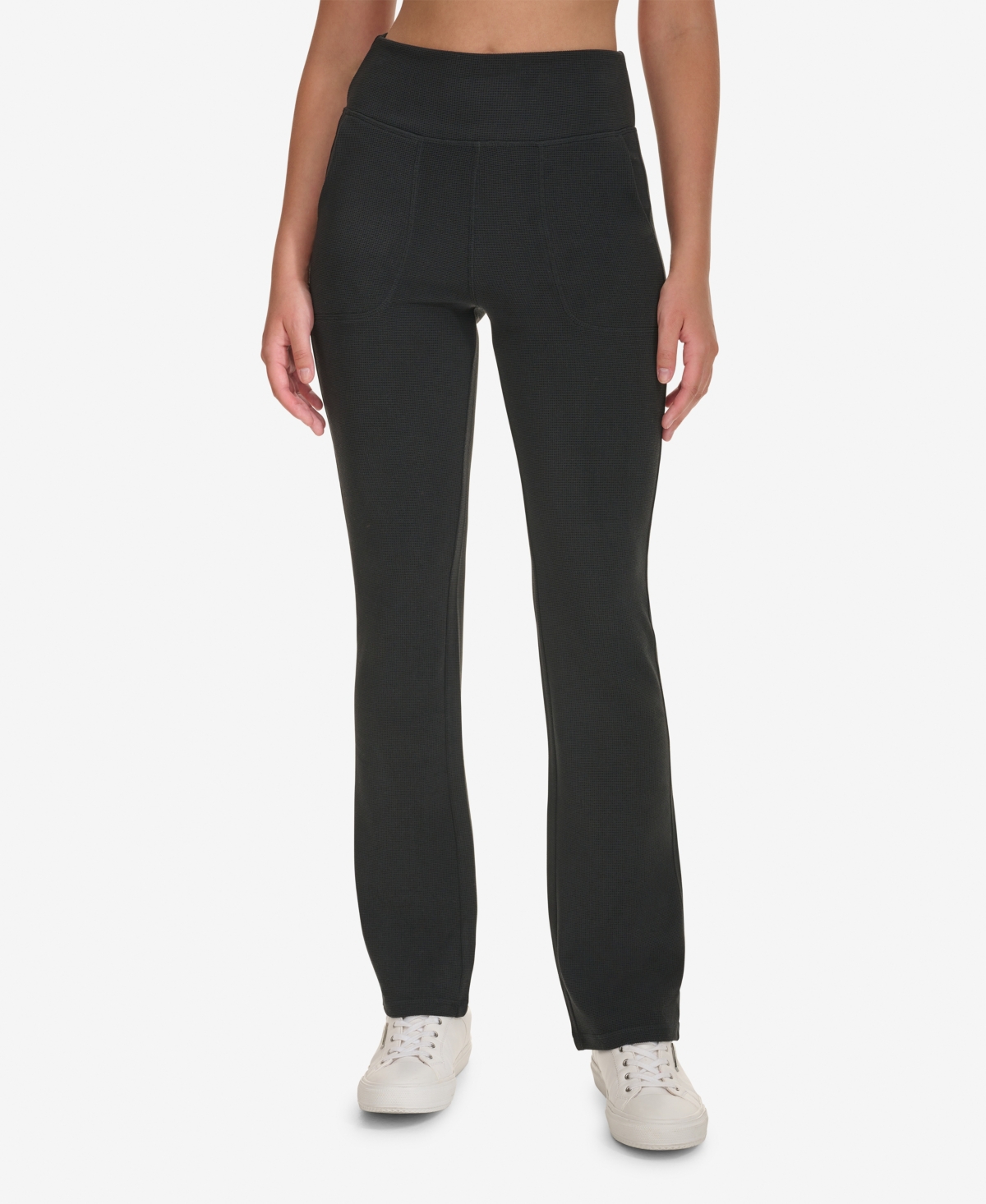 Click here for Calvin Klein Womens Flare-Leg High-Waist Pants - B... prices