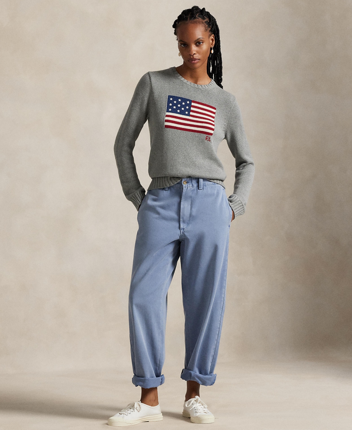 Polo Ralph Lauren Womens Cotton Chino Straight-Leg Pants - Blue
