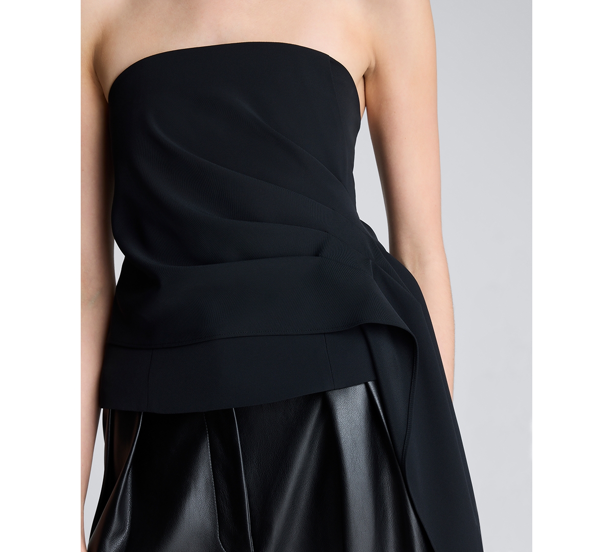 Click here for Kenneth Cole Womens Drape Front Bustier Top - Blac... prices