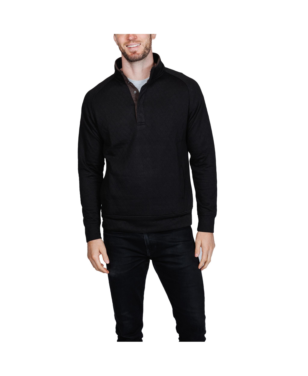 Click here for Tailorbyrd Mens Hidden Snap Front Quilted Pullover... prices