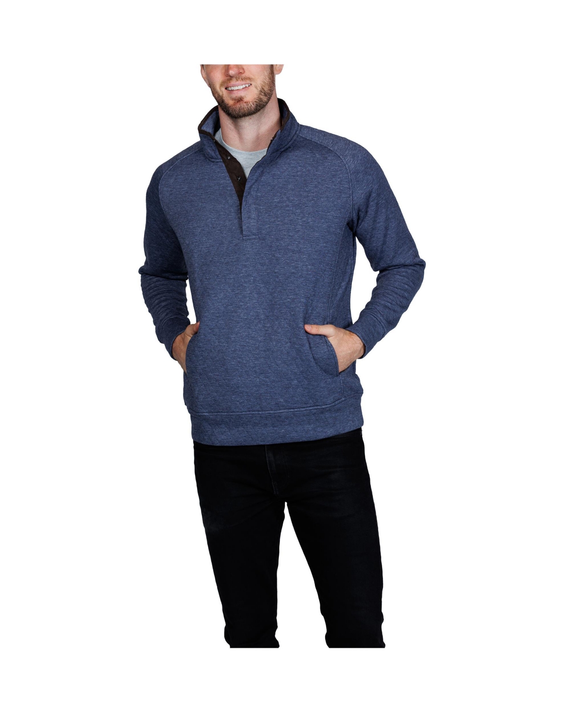 Click here for Tailorbyrd Mens Hidden Snap Front Quilted Pullover... prices