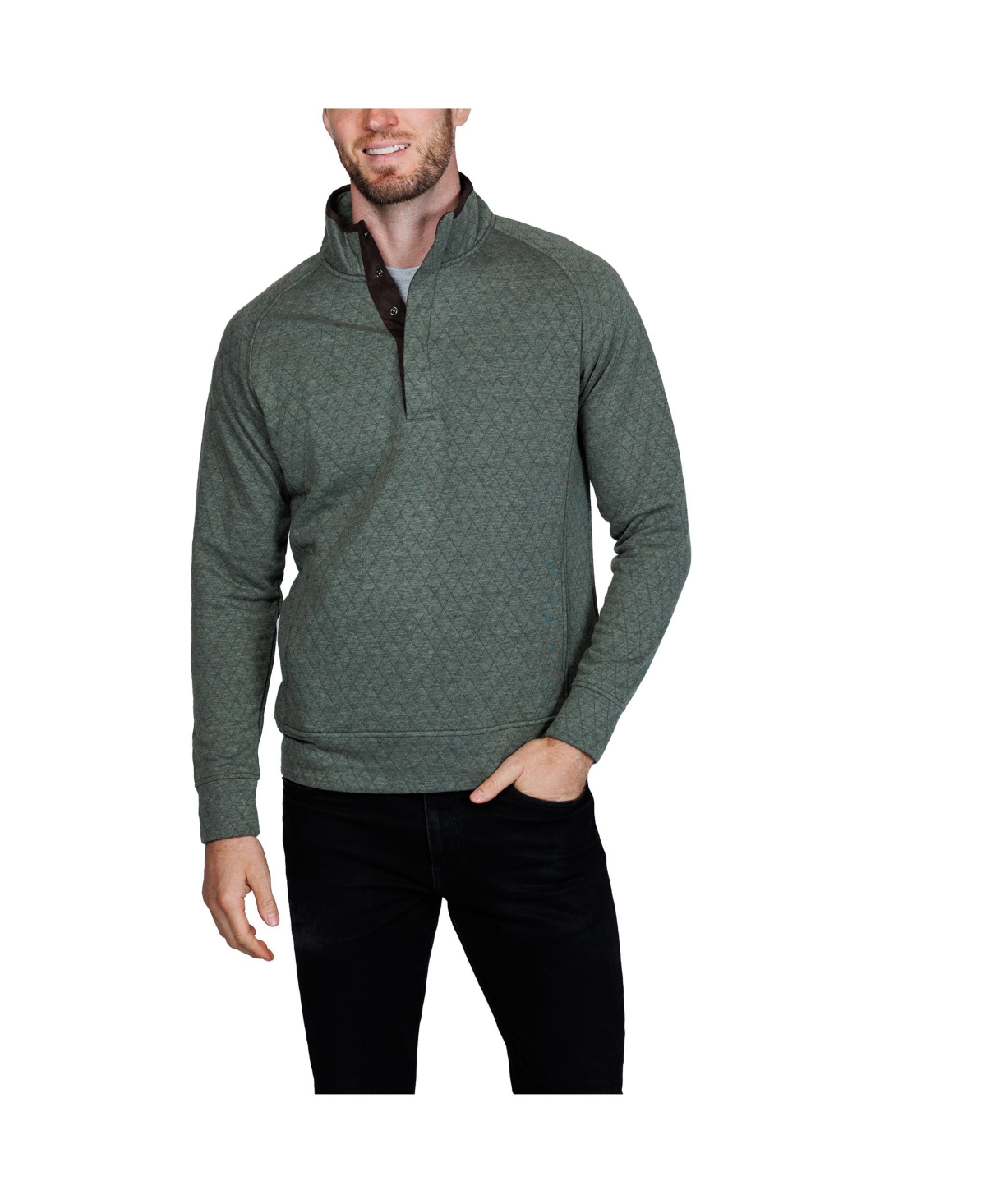 Click here for Tailorbyrd Mens Hidden Snap Front Quilted Pullover... prices