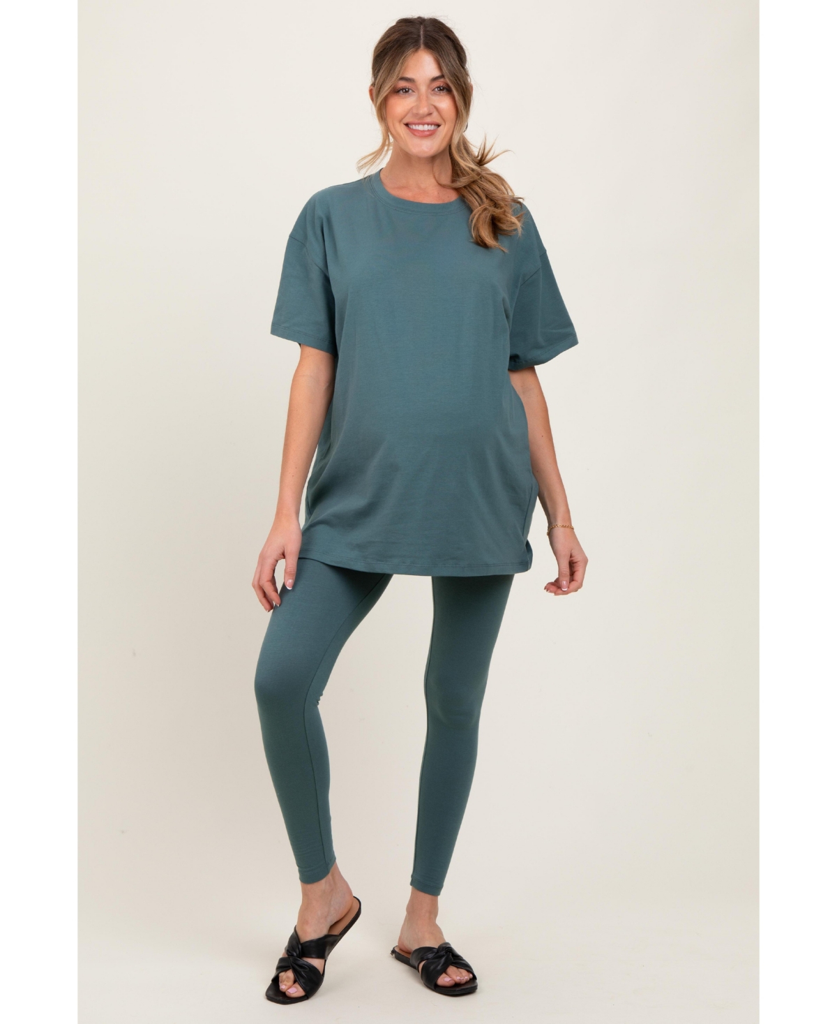 Click here for Pinkblush Maternity Light Olive Oversized Crewneck... prices
