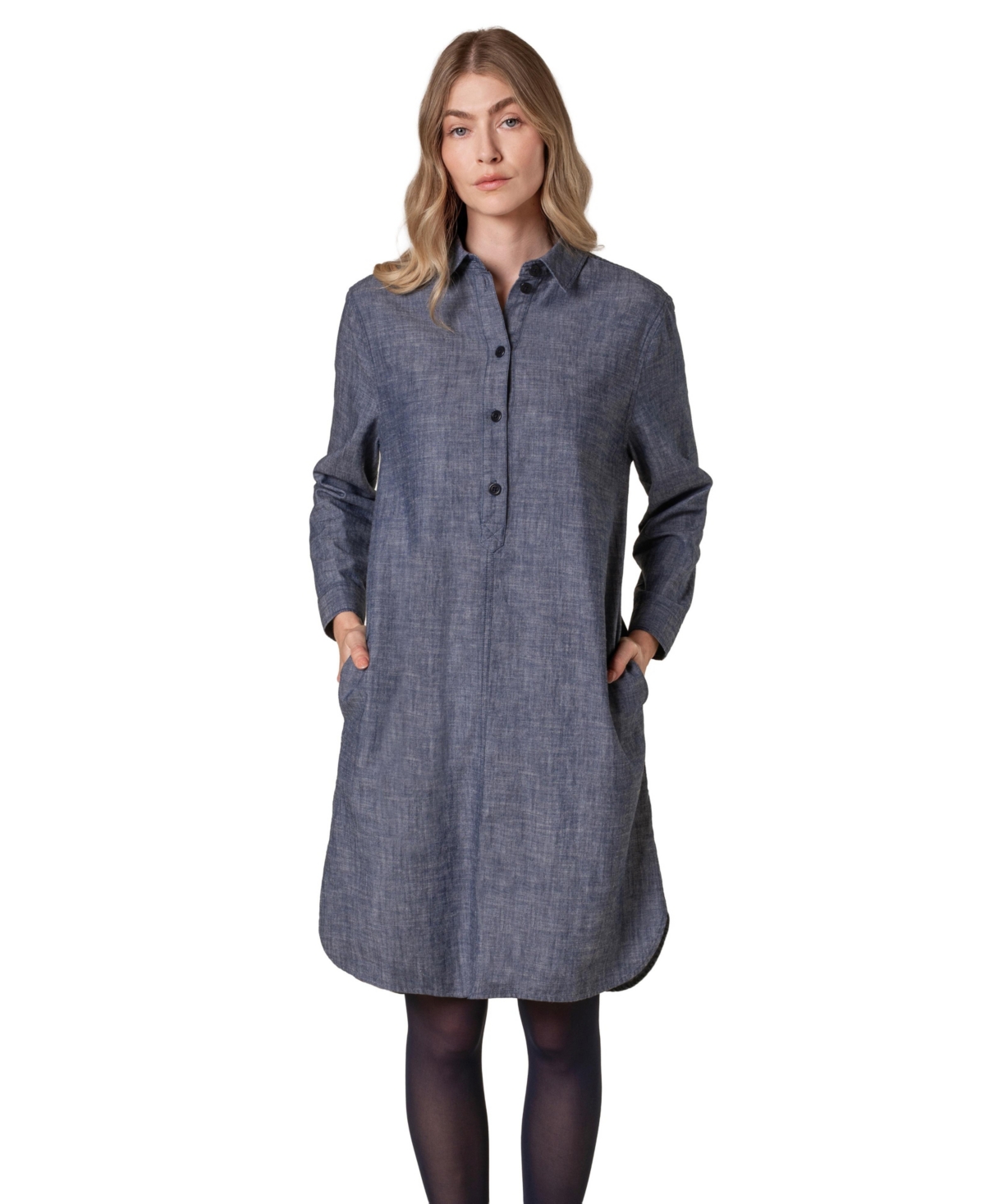 Click here for Celtic & Co. Womens Chambray Long Sleeve Knee Leng... prices
