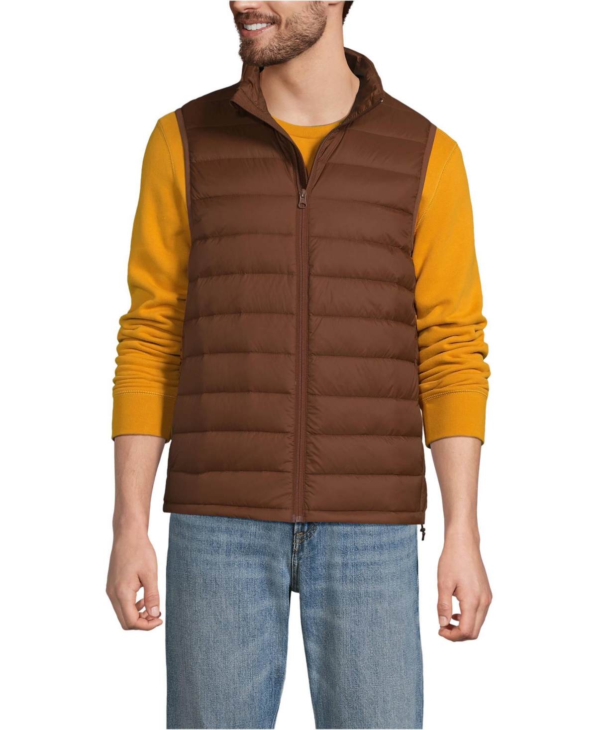 Click here for Lands End Mens Wanderweight Packable Down Vest - W... prices