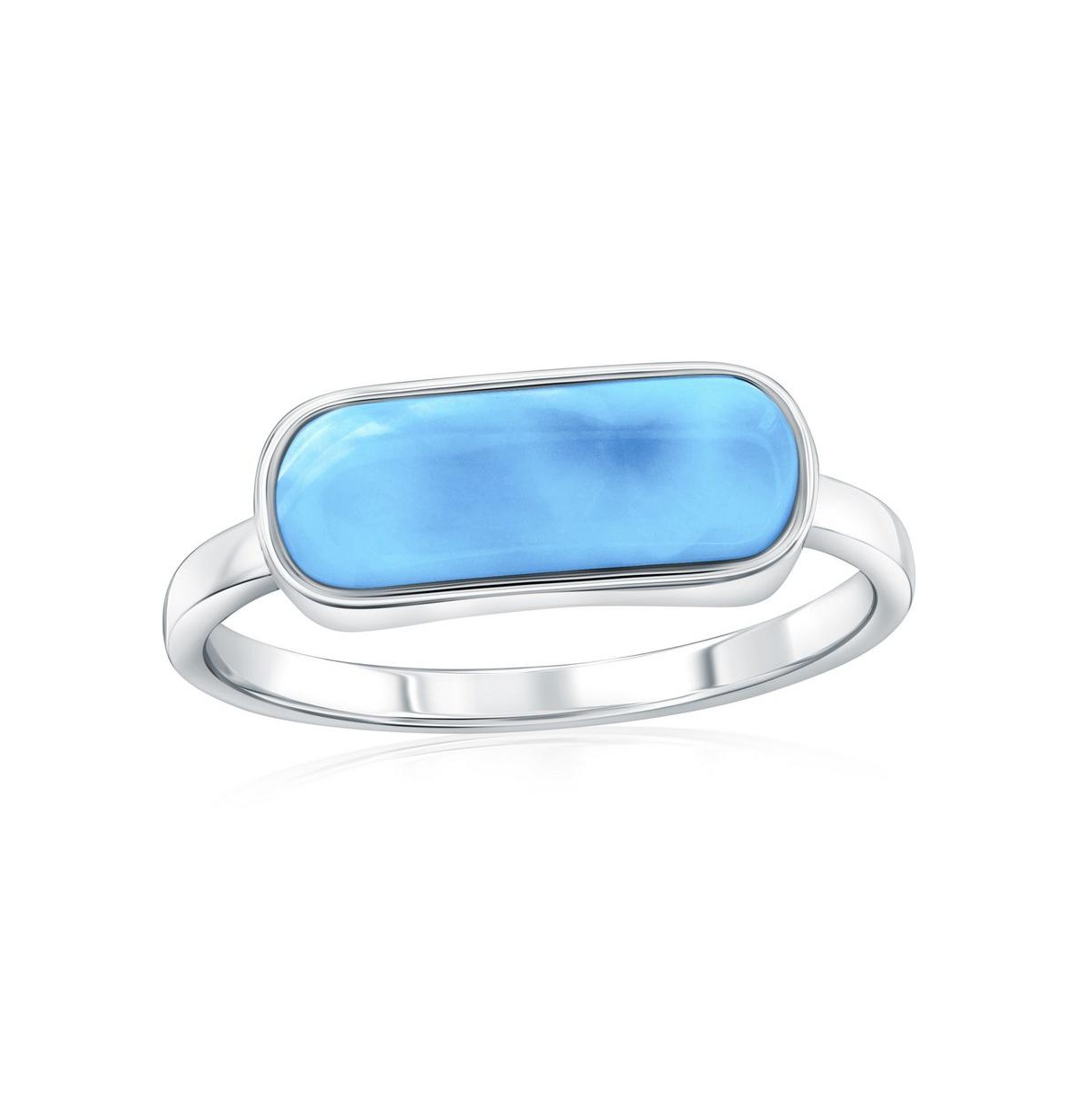 Click here for Sterling Silver  Oval Shaped Larimar Ring - Larima... prices