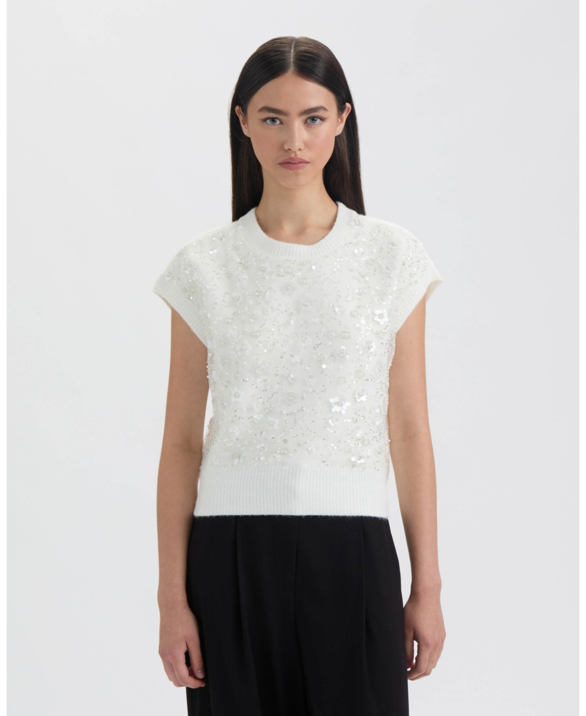 Click here for Nvlt Womens Sleeveless Sequined Sweater - Marshmal... prices