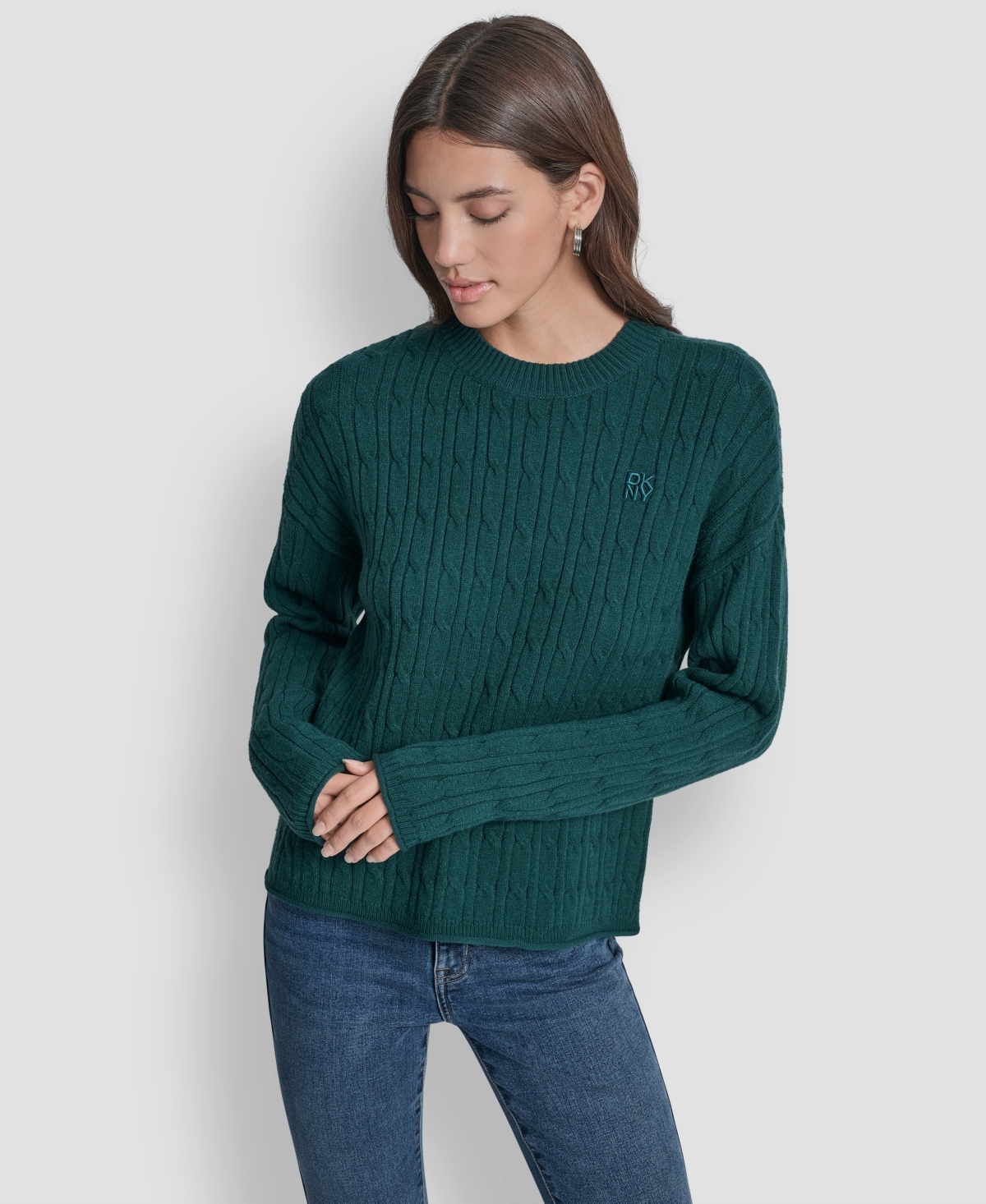 Click here for Dkny Jeans Womens Crewneck Sweater - Cool Pine prices