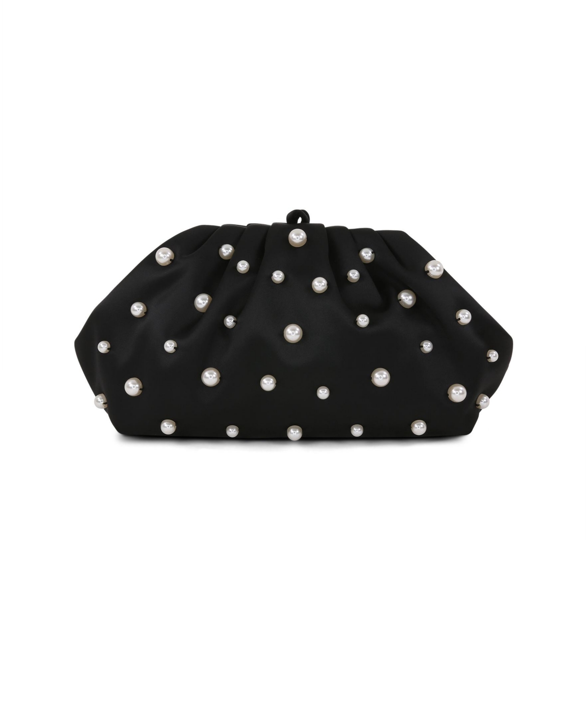 Click here for Womans Margot Pleated Beaded Pouch Clutch - Black prices