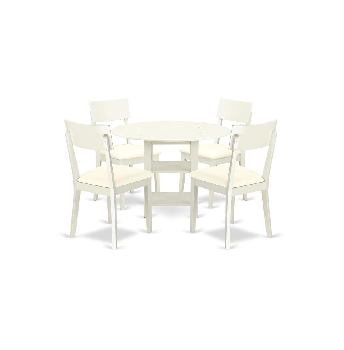 Click here for East West Furniture Dining Room Set Linen White -... prices