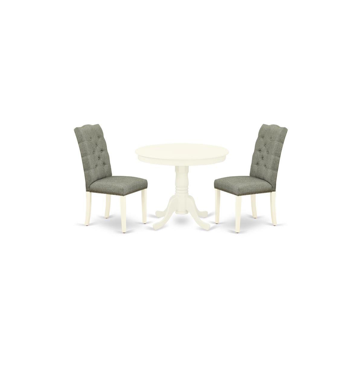 Click here for East West Furniture Dining Room Set Linen White -... prices