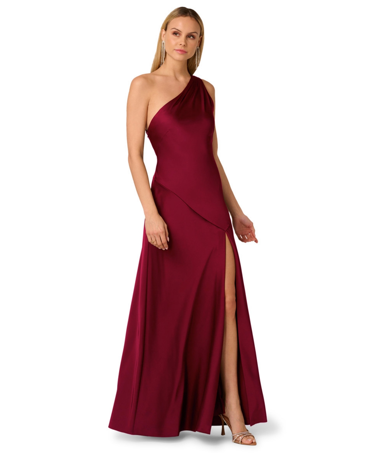 Click here for Adrianna Womens Stretch One-Shoulder Dress - Crims... prices
