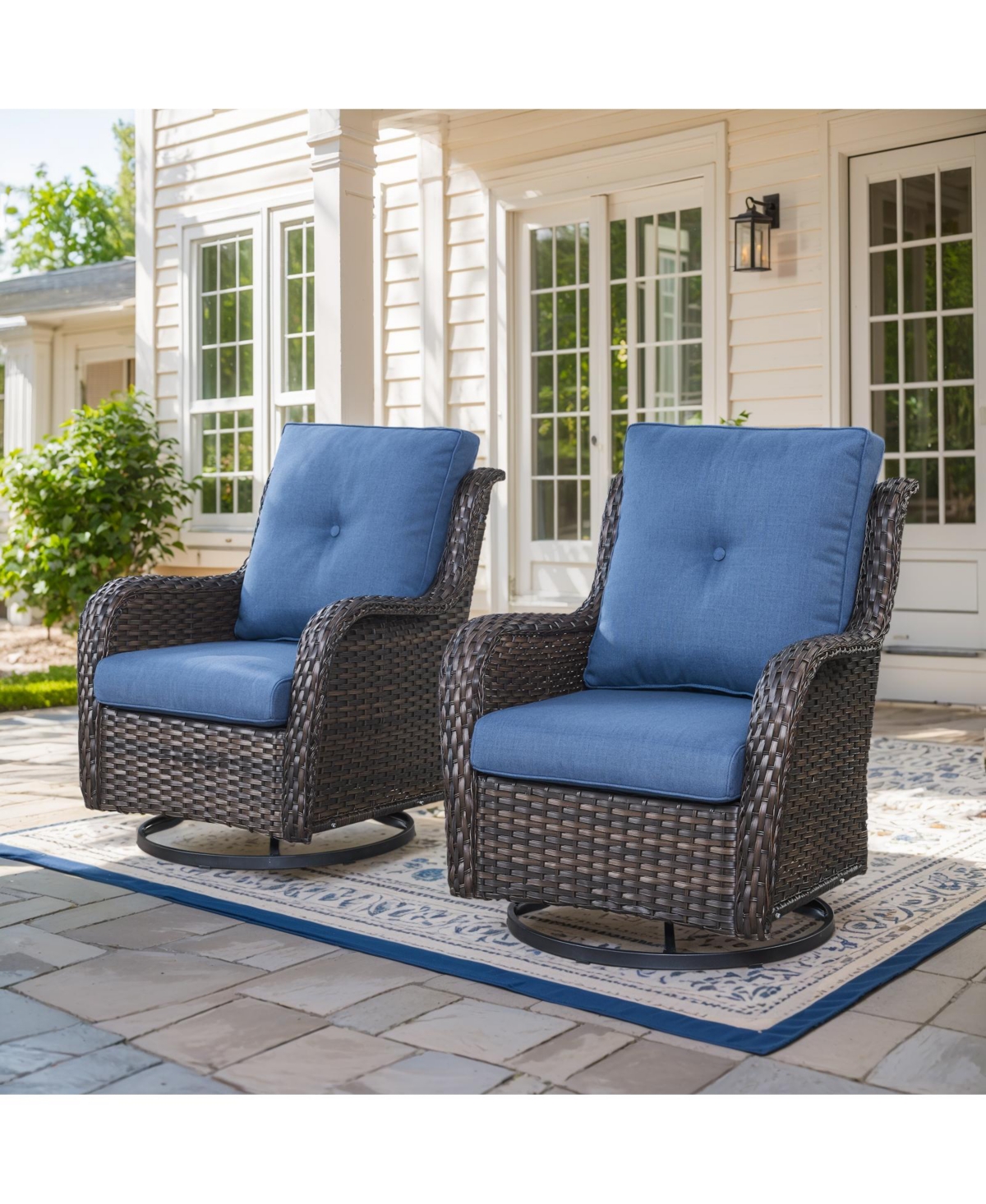 Click here for Gymojoy ArcLine Brown Wicker Swivel Glider Outdoor... prices