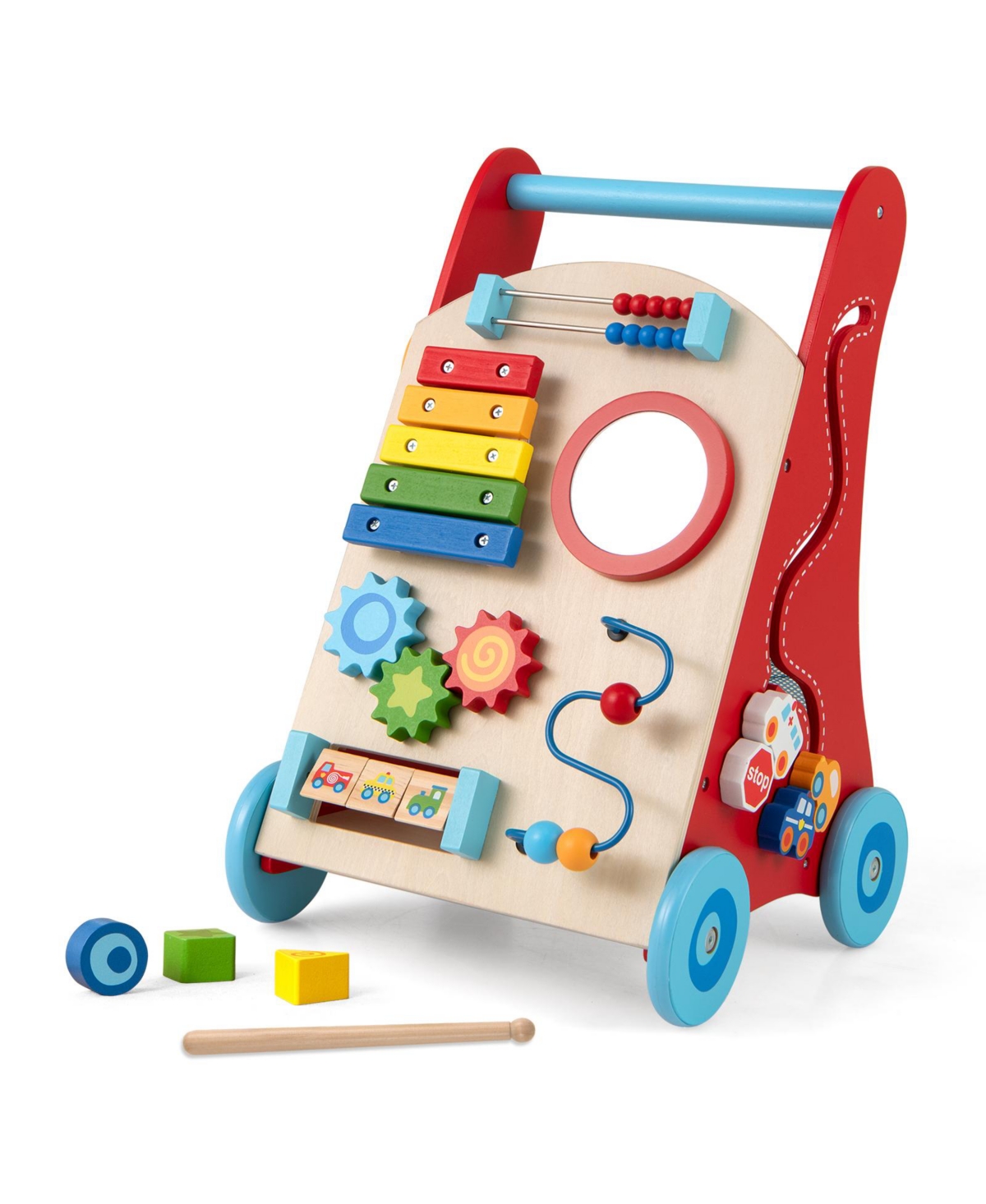 Click here for Gymax Wooden Baby Walker Baby Push Walker w/ Handl... prices