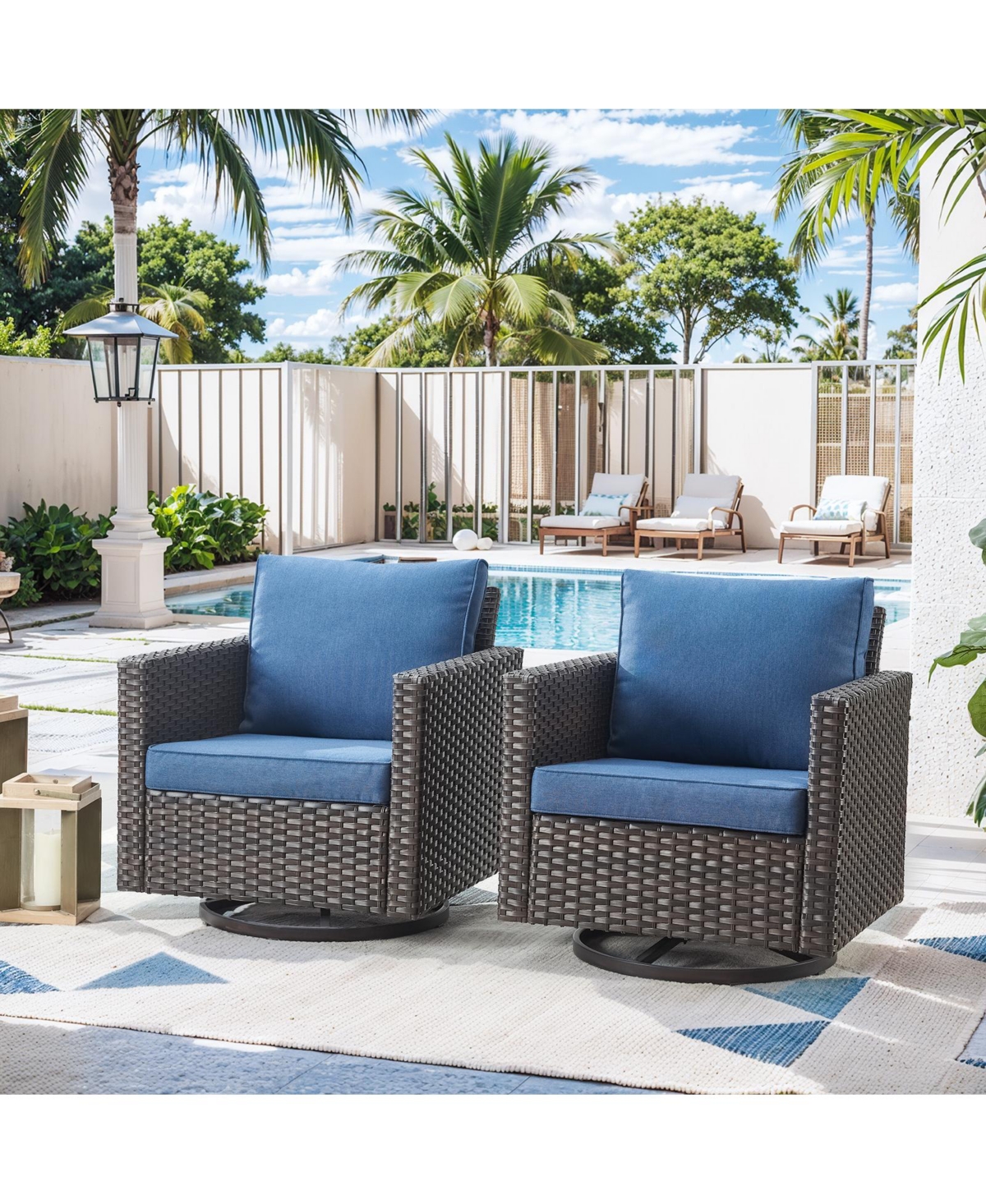 Click here for Gymojoy U-Frame 2-Piece Swivel Glider Wicker Outdo... prices