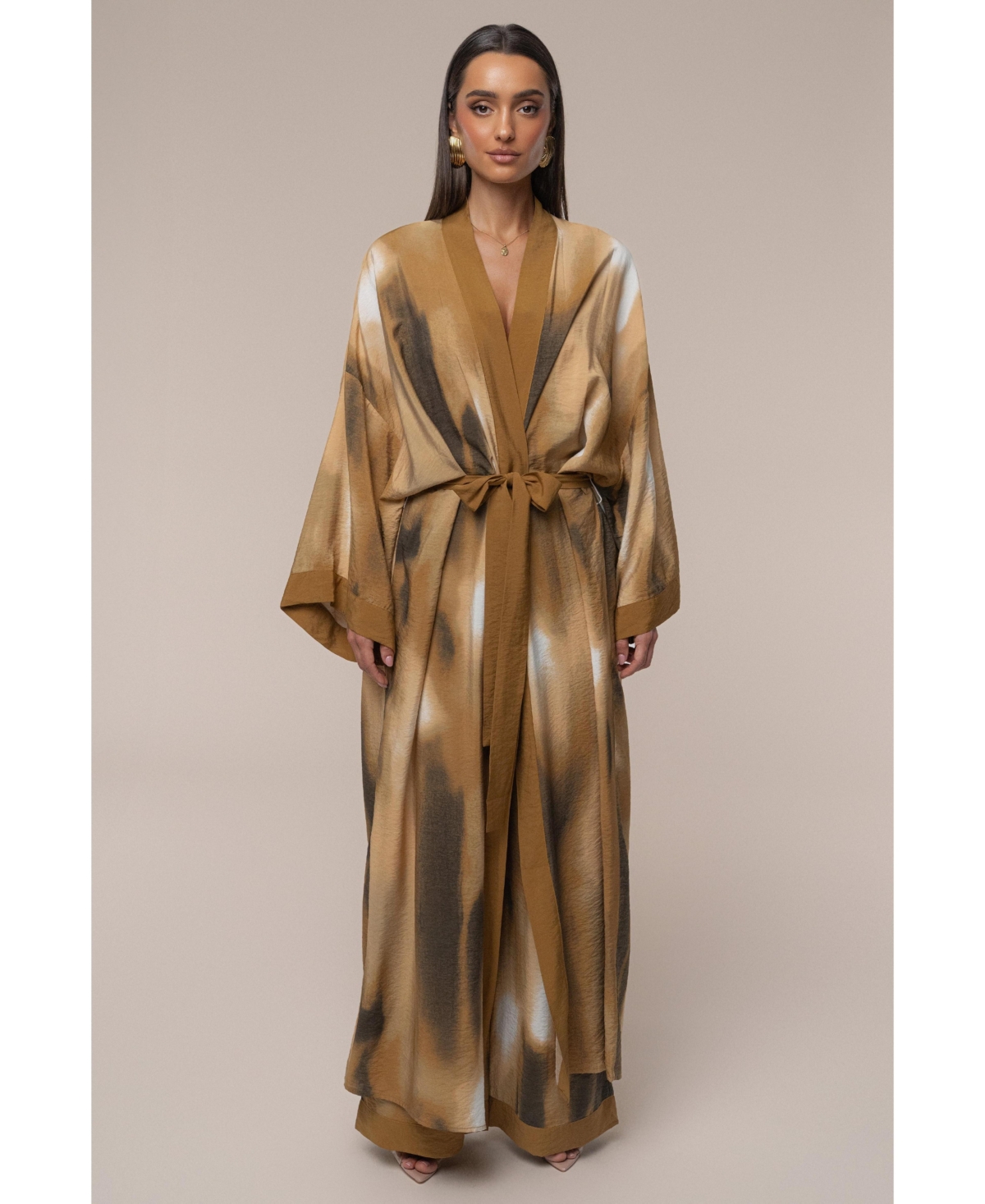 Click here for Jluxlabel Womens Desert Oasis Duster - Brown prices