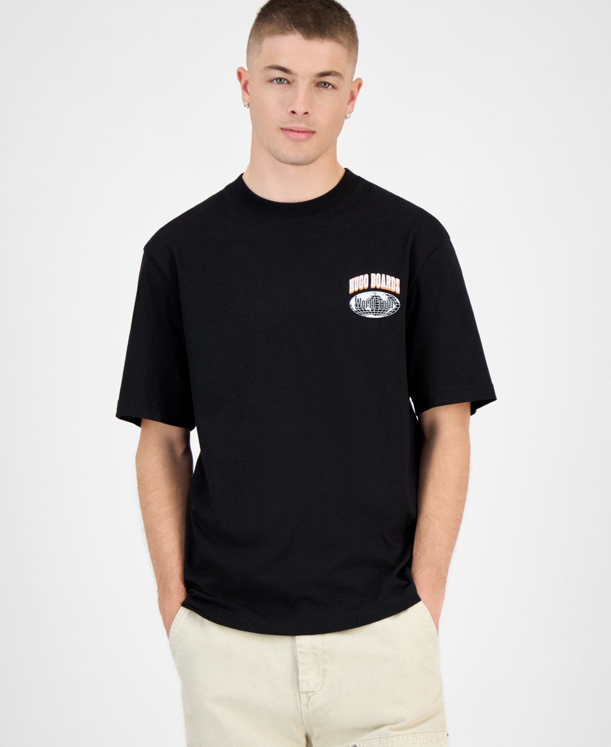 Click here for Hugo Boss Mens Nartupix Logo Graphic Crewneck T-Sh... prices