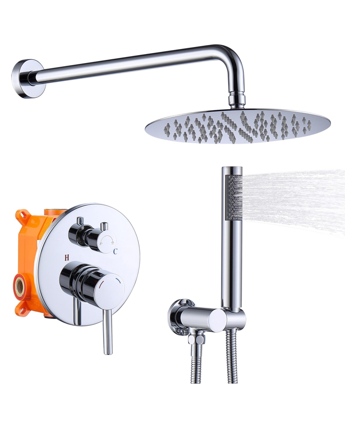 Click here for Rainsken Chrome Shower Faucet Combo Set with 10 In... prices