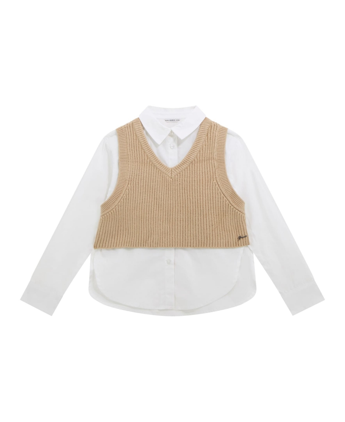 Click here for Guess Girls 7-16 Poplin Shirt with Sweater Vest -... prices