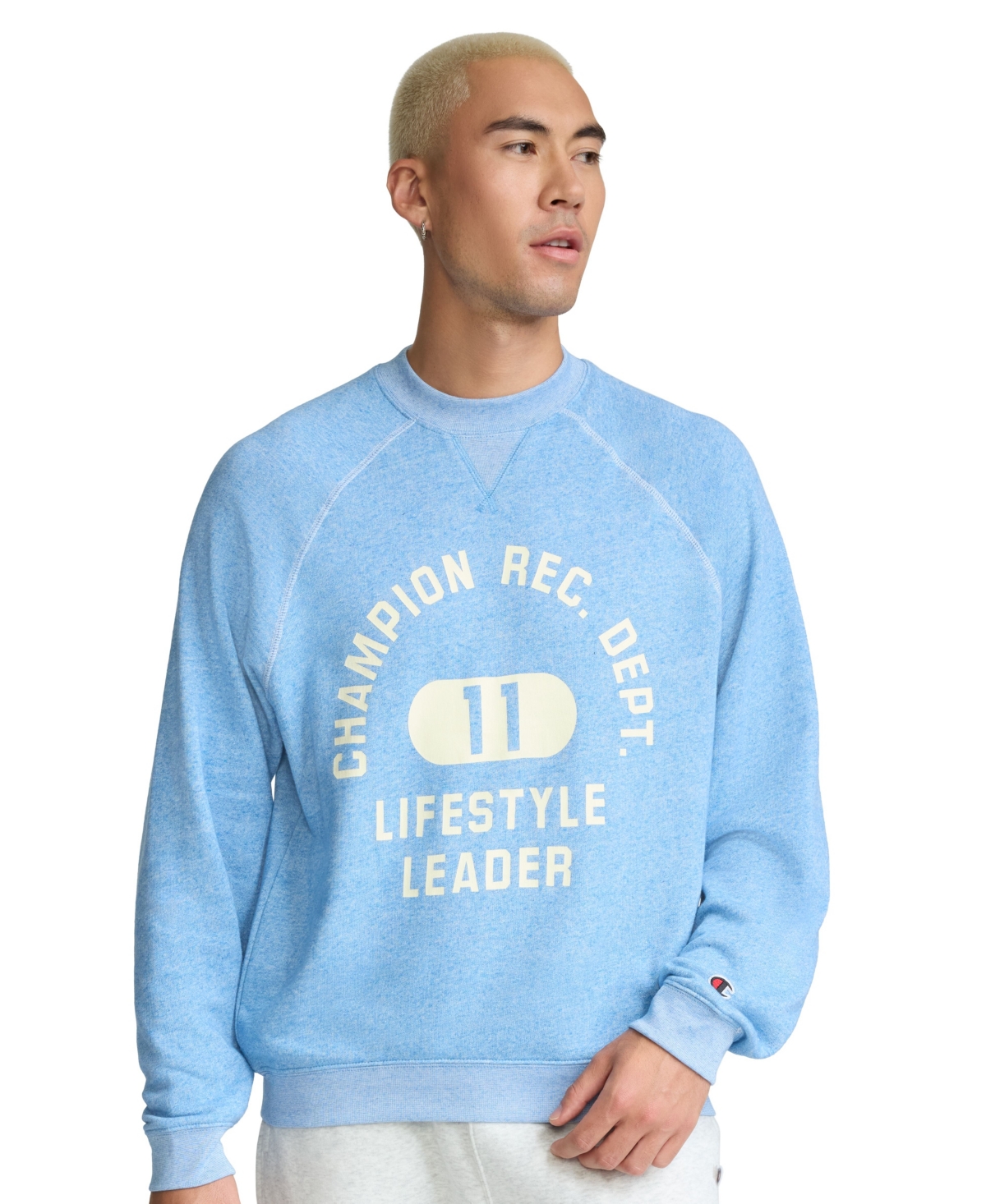 Click here for Champion Mens Raglan Crewneck Logo Sweatshirt - Su... prices