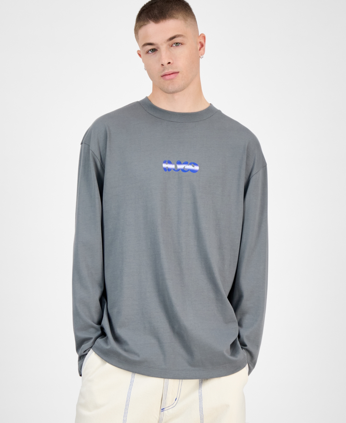 Click here for Hugo Boss Mens Nifting Logo-Graphic Long-Sleeve Co... prices