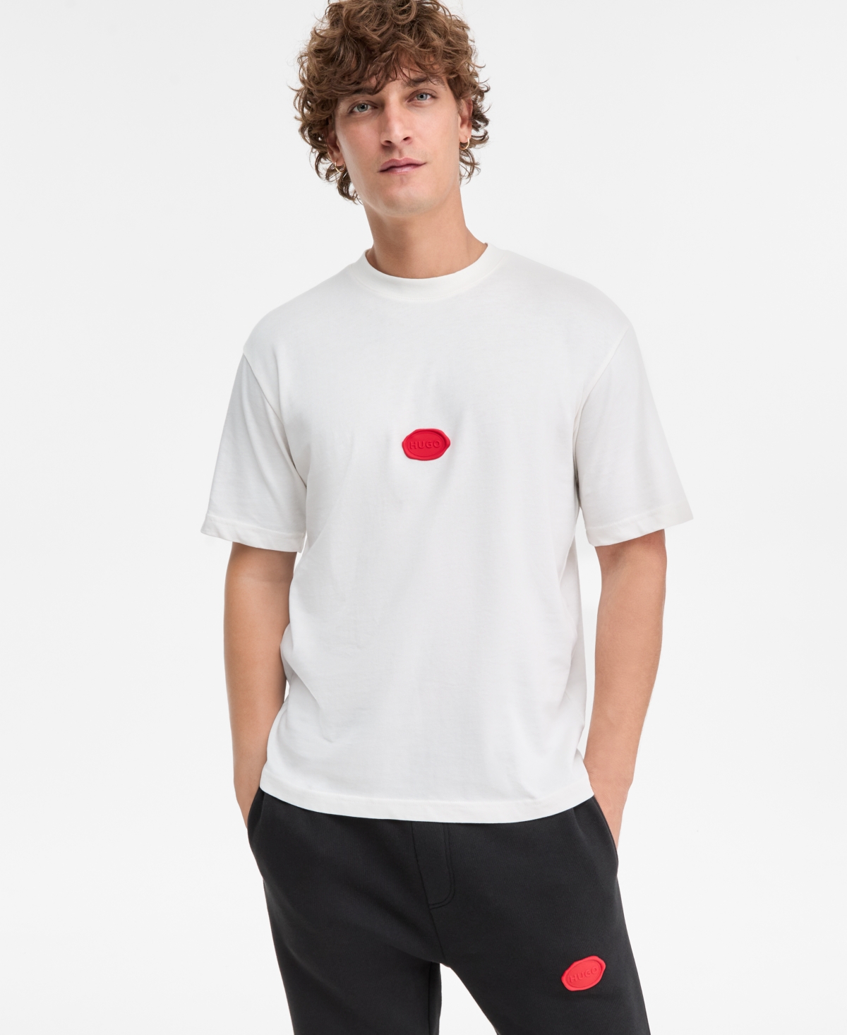 Click here for Hugo Boss Mens Divis Relaxed Fit Piece-Dyed Stamp... prices