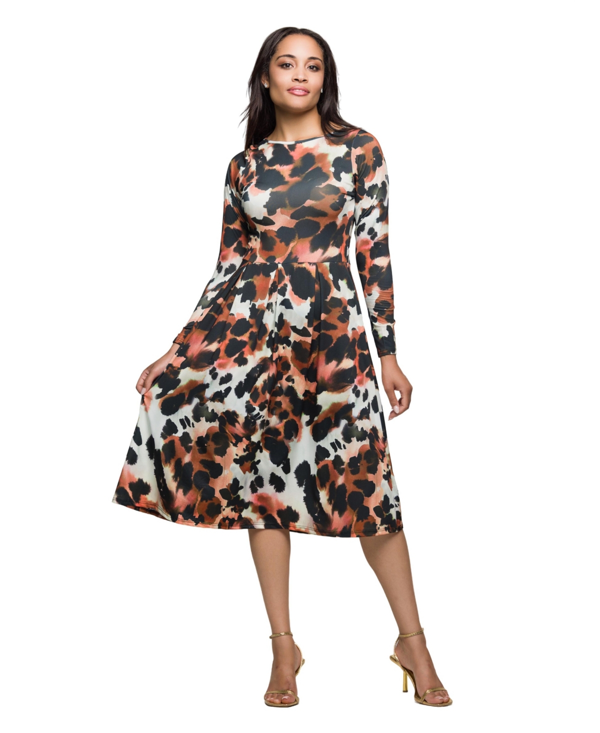 Click here for 24seven Comfort Apparel Womens Long Sleeve Midi Dr... prices