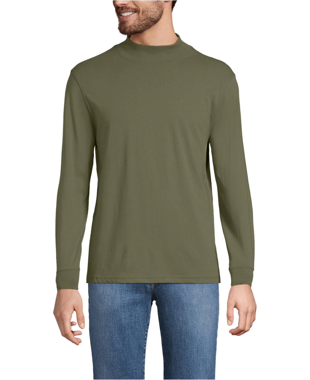 Click here for Lands End Big & Tall Super-t Mock Turtleneck - Riv... prices