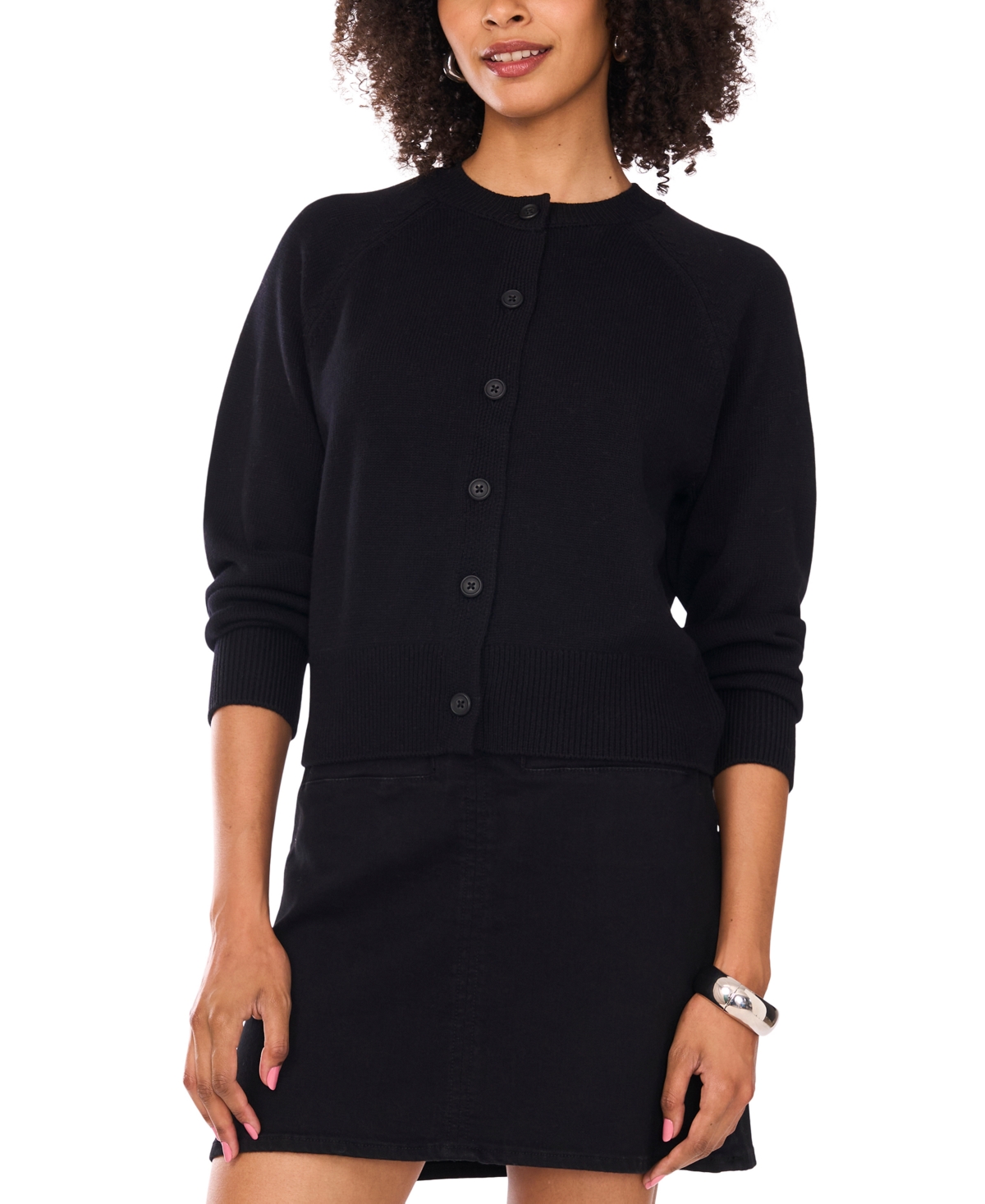 Click here for Vince Camuto Womens Raglan Crewneck Cardigan - Ric... prices