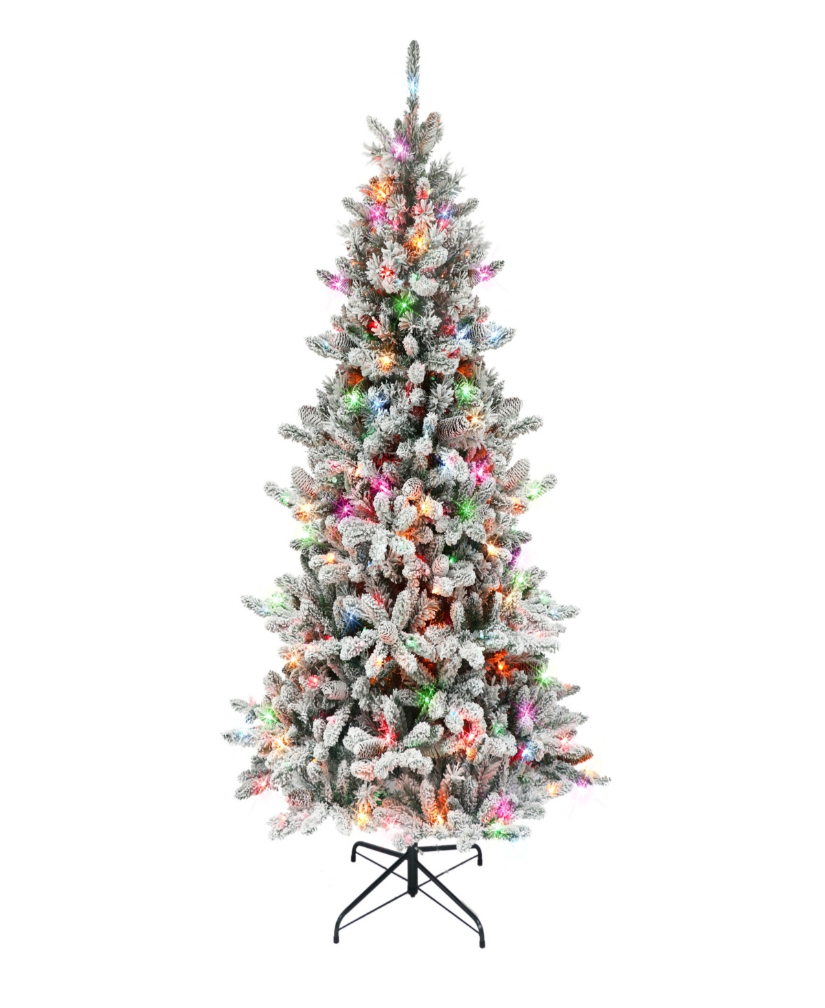 Click here for Puleo 6.5FT Pre-Lit Flocked Bennington Fir Tree -... prices