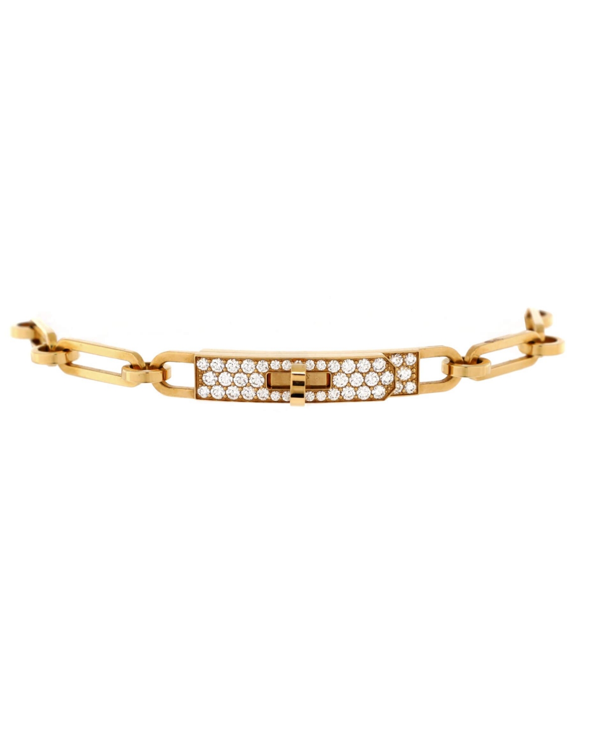 Click here for Pre-Owned HERMES Kelly Chaine Bracelet - 18k yello... prices